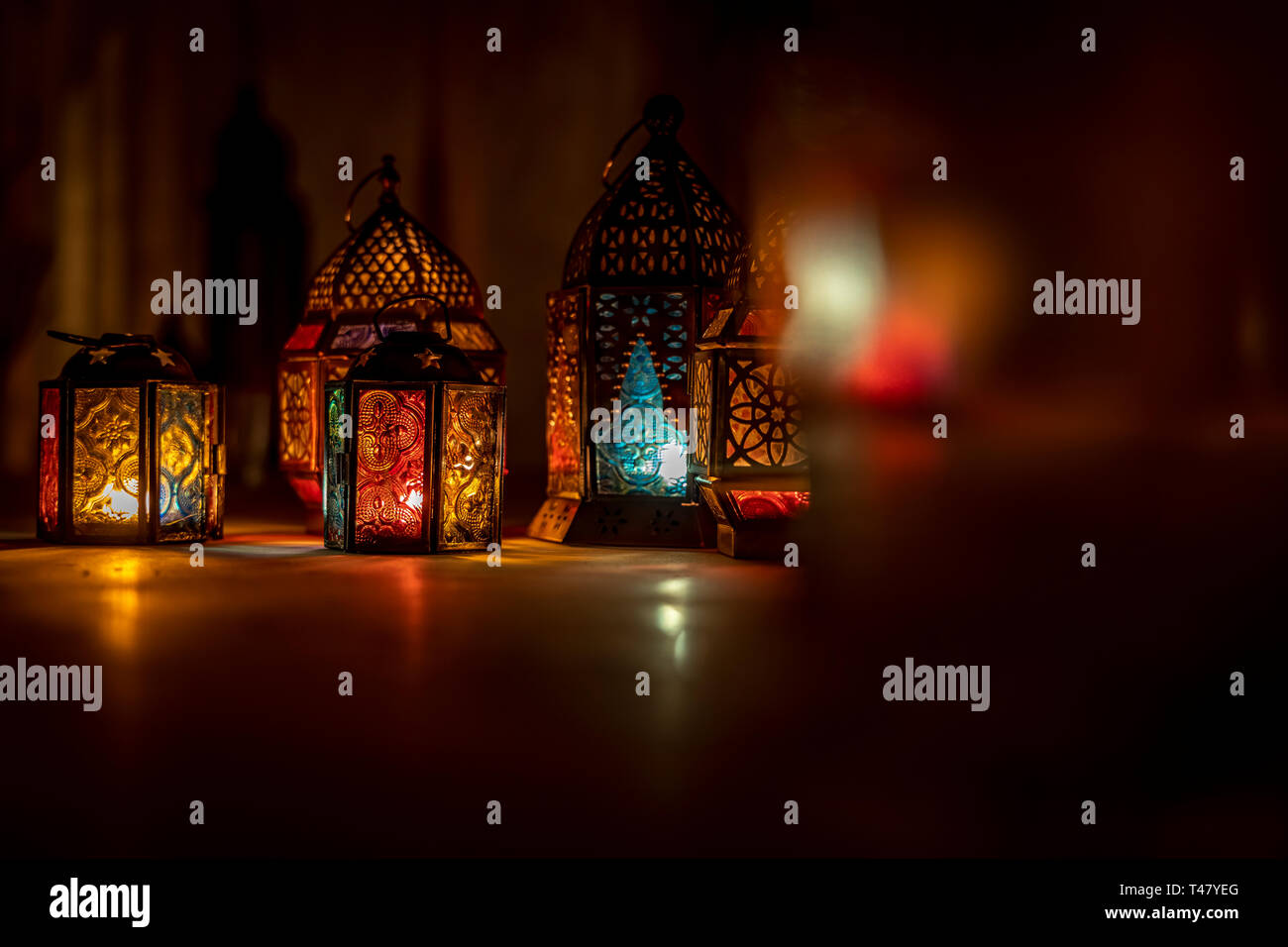 Eid lights displayed in a courtyard can be used as Ramadan or Eid ...