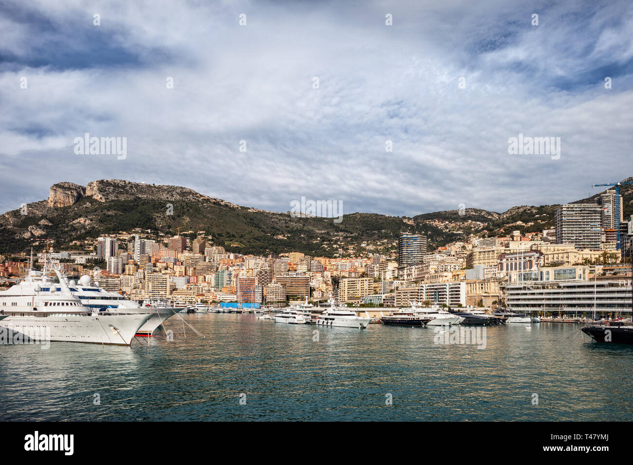 Monaco city skyline sea view, principality on France’s Mediterranean ...