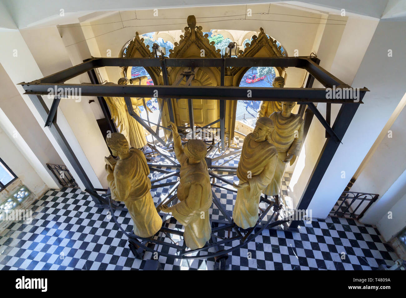 MESSINA, ITALY - NOVEMBER 06, 2018 - Decorations and interior golden ...