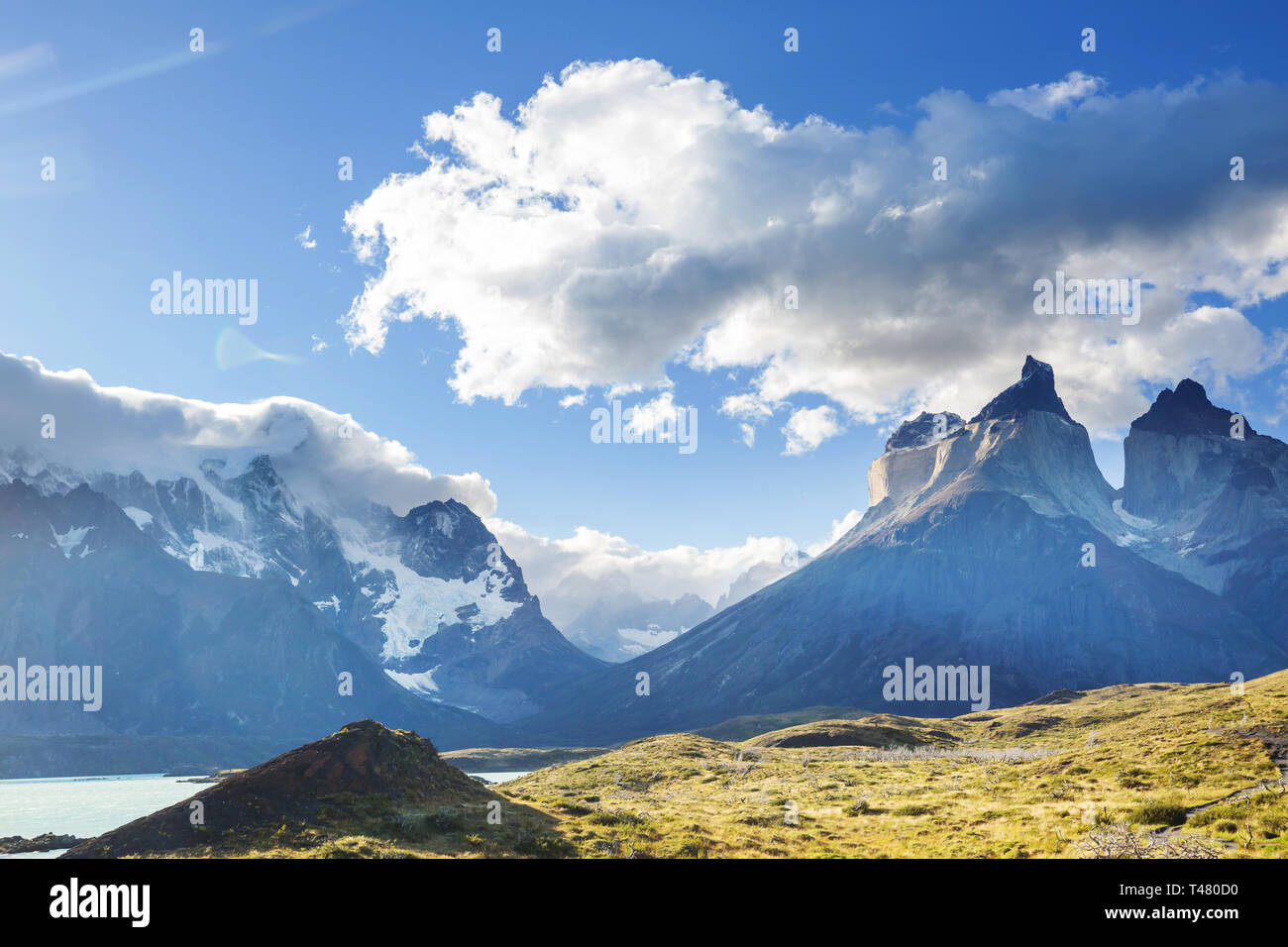 Beautiful mountain landscapes in Torres Del Paine National Park, Chile ...