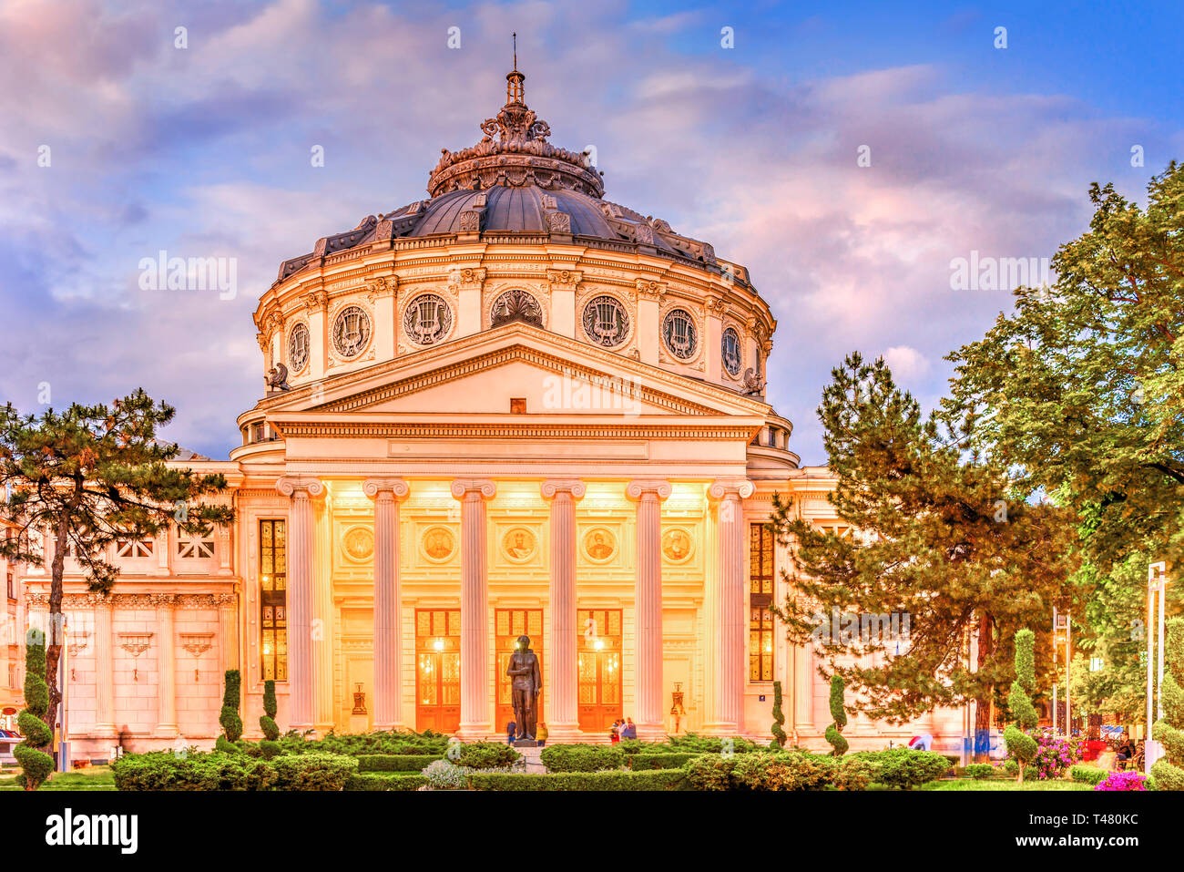 Romanian Atheneum, Bucharest landmark, Romania Stock Photo - Alamy