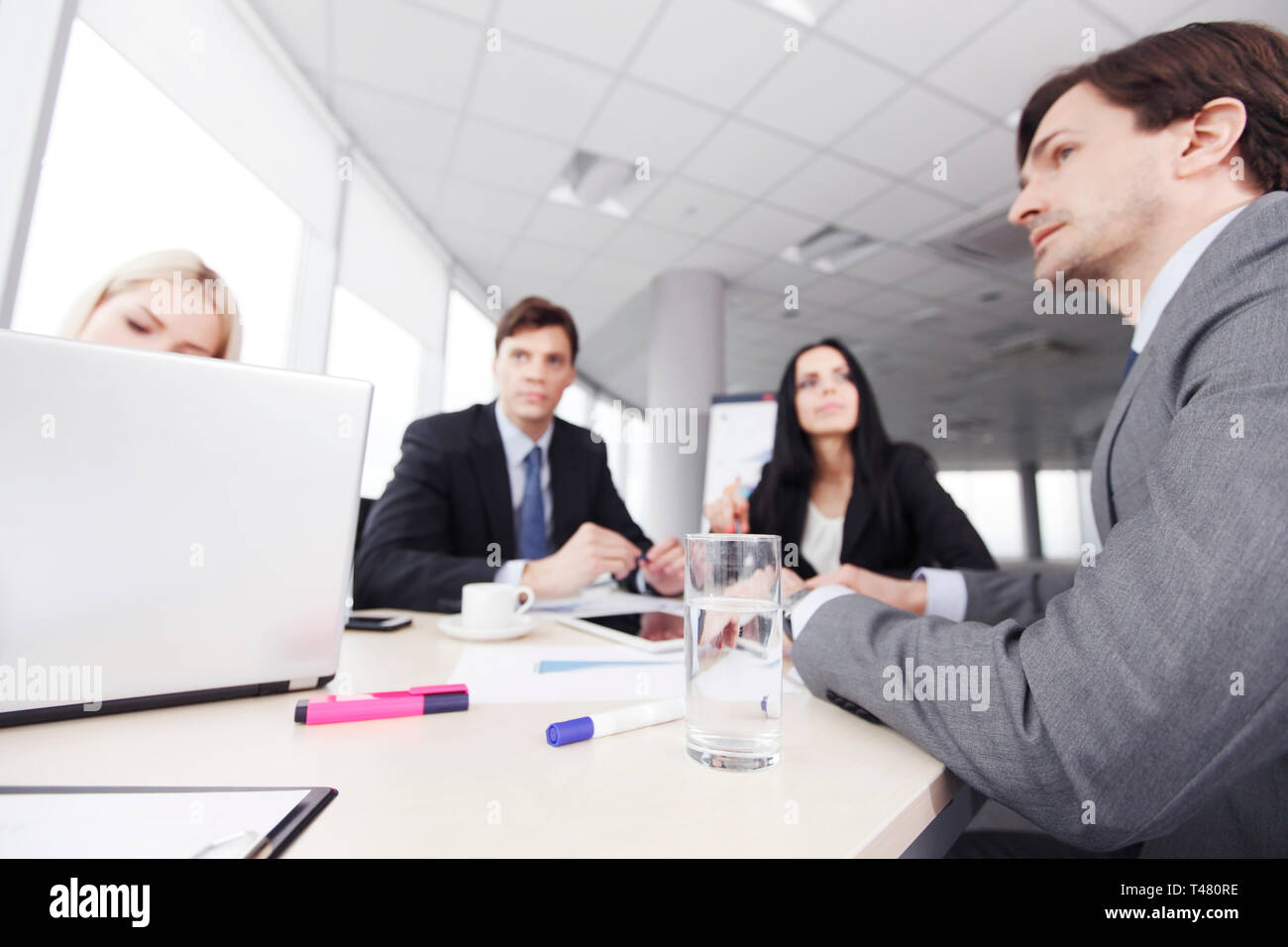 Businesswomen talking analyzing chart hi-res stock photography and ...