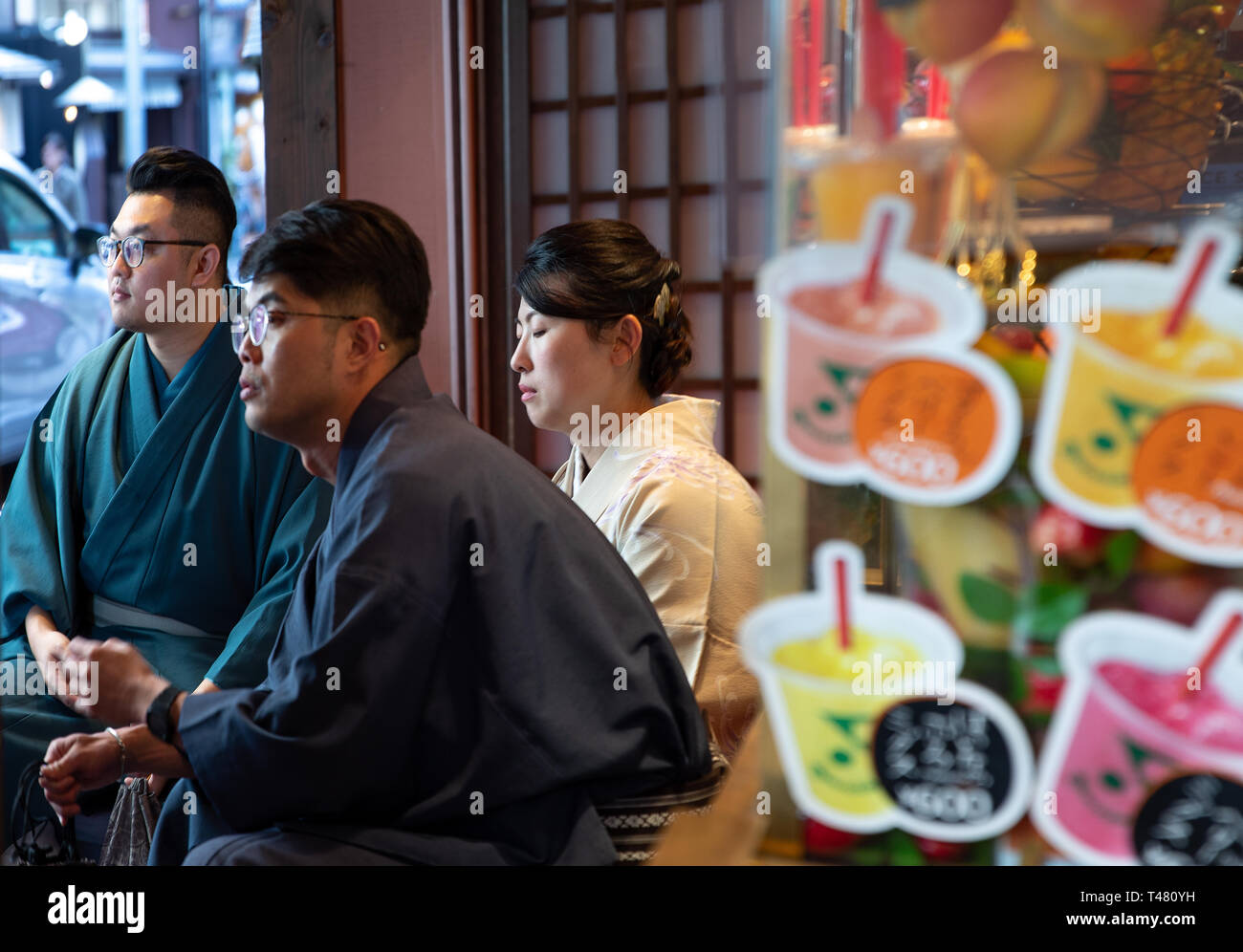 Kyoto, Japan - April 18, 2018: Local people in traditional clothing ...