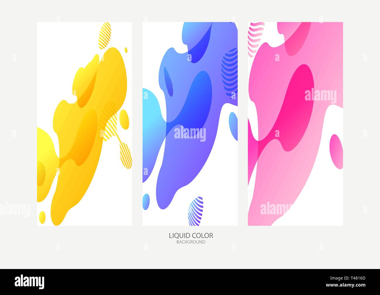 Abstract geometric shapes. Liquid gradient banners isolated on white ...