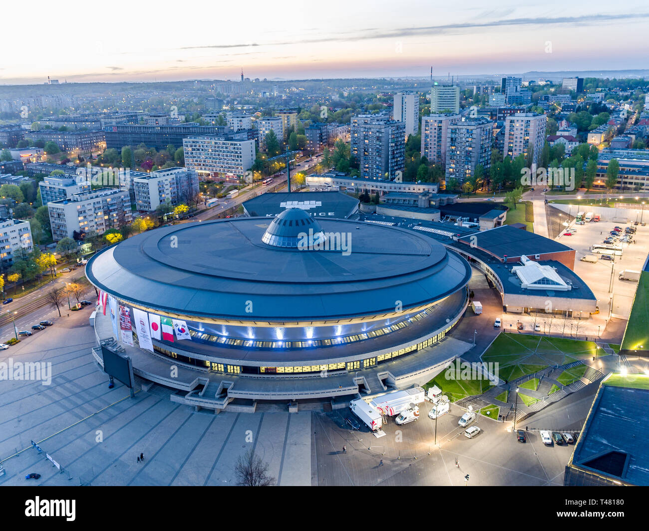 The event hall SPODEK in Katowice, Silesia, Poland Stock Photo - Alamy