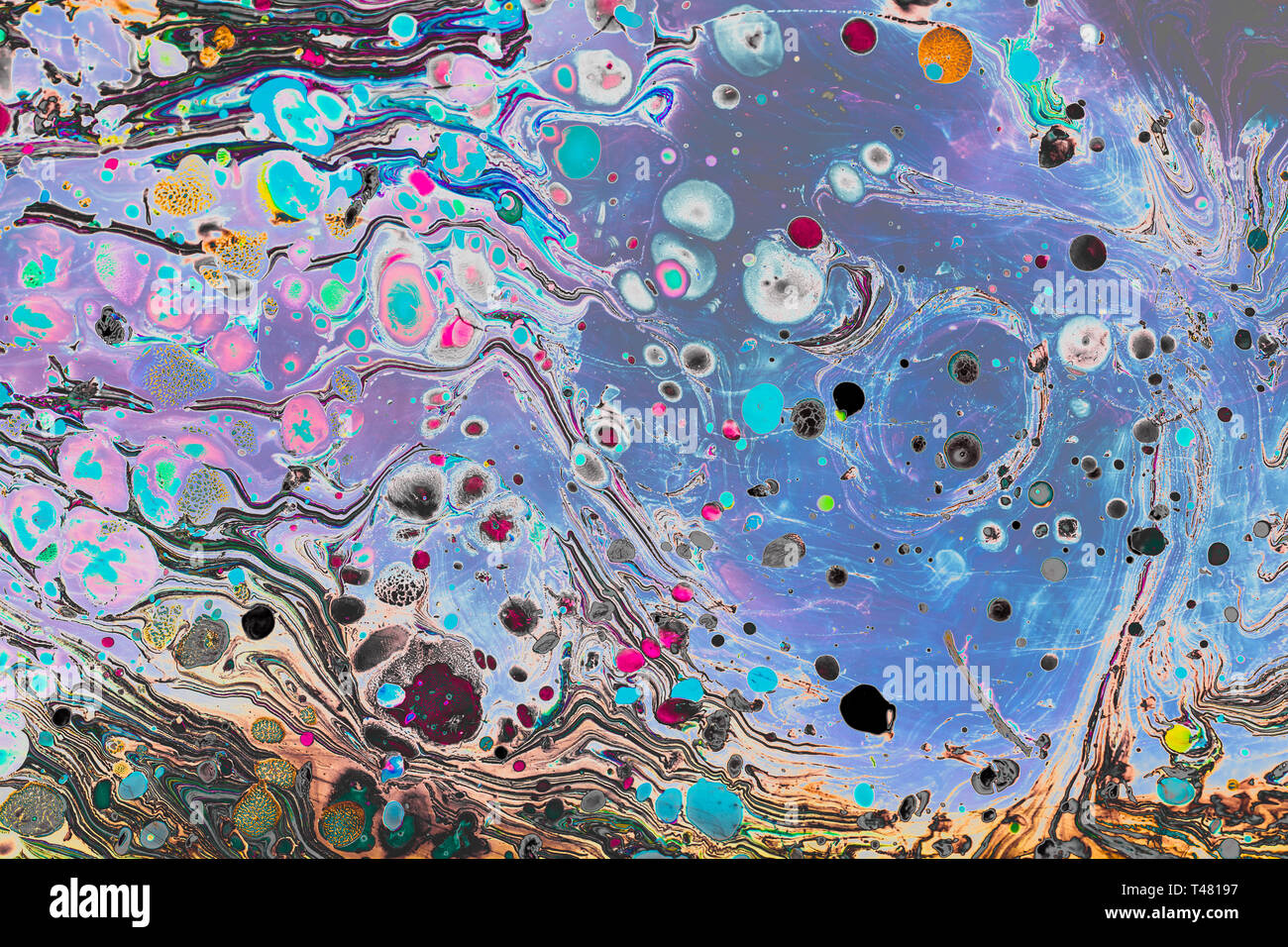 Traditional Ottoman Turkish abstract marbling art patterns as ...