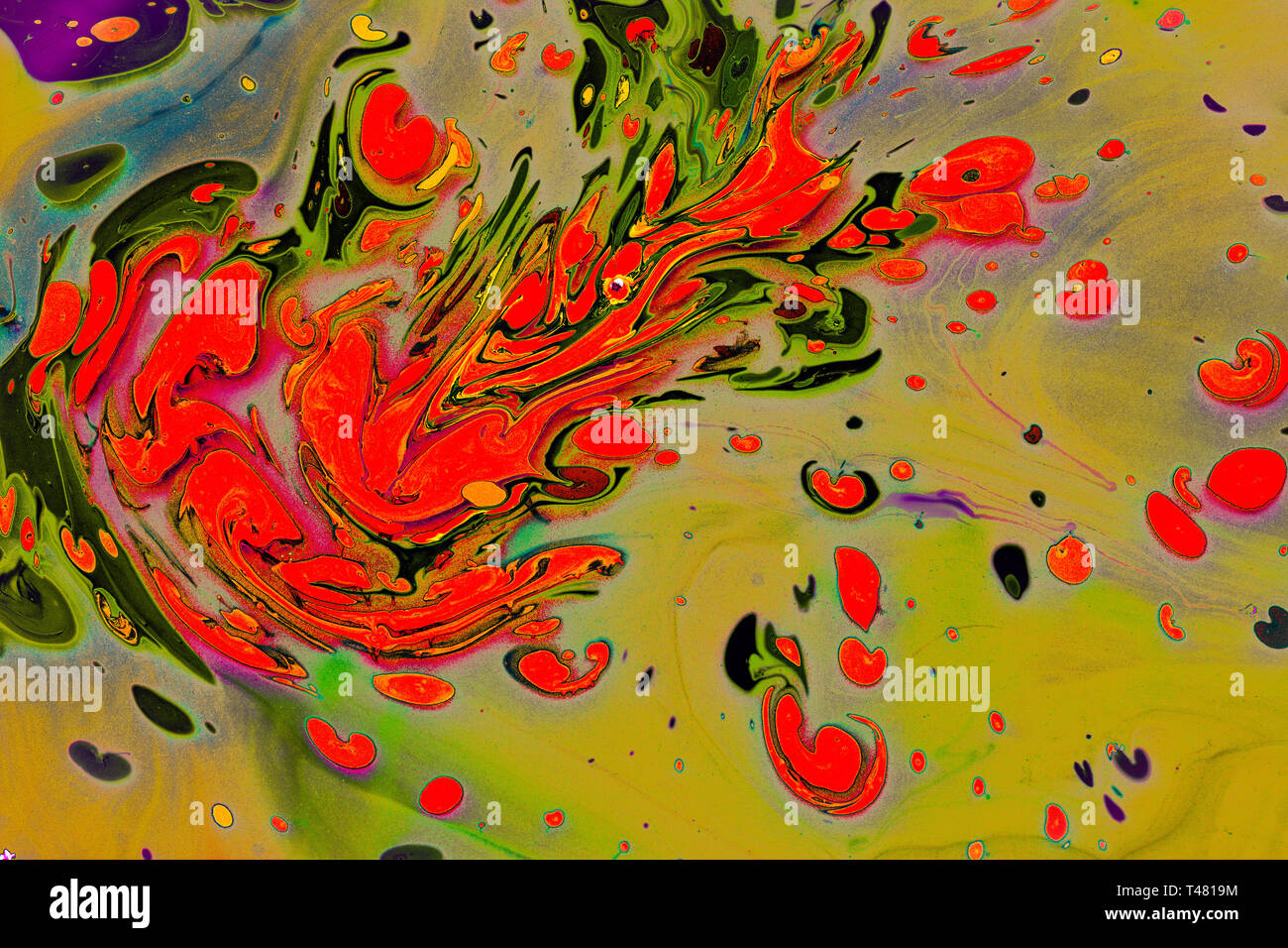 Traditional Ottoman Turkish abstract marbling art patterns as ...