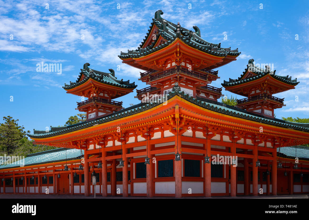Japan, Kyoto, the ancient achitectures of the Heian Sanctuary Stock ...