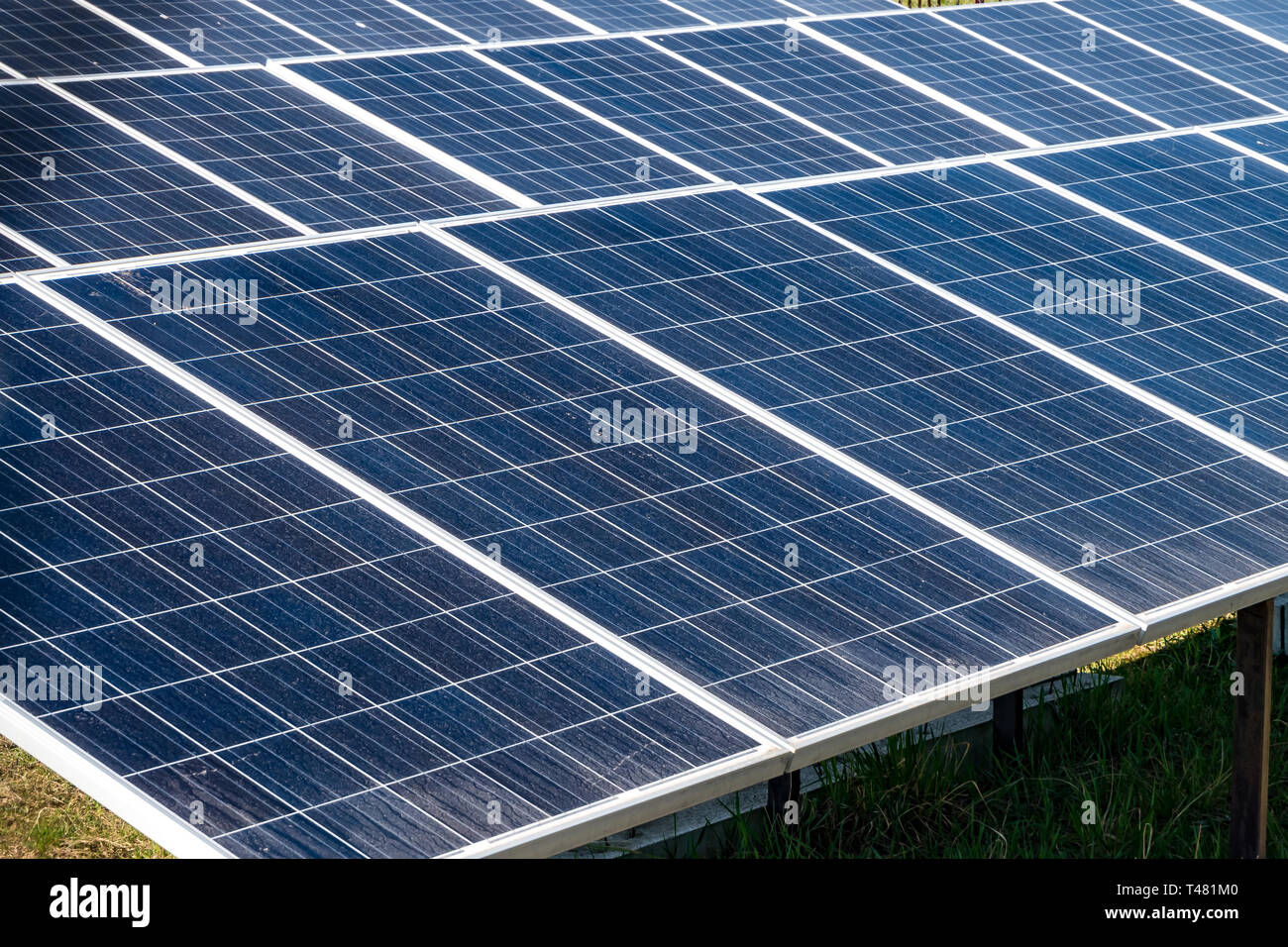 Solar panels near residential quarter of the city. Renewable solar ...