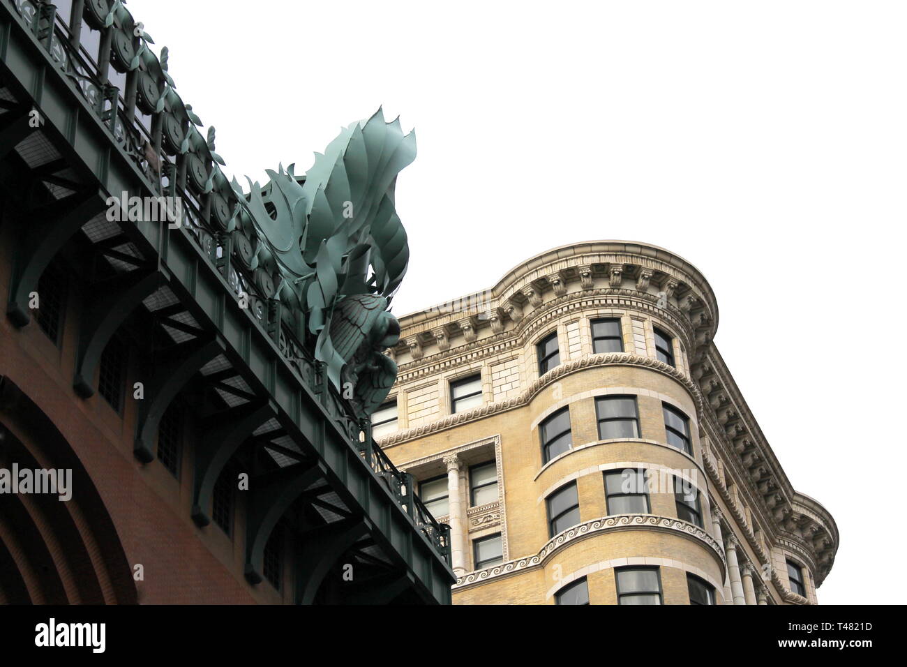 Gargoyles on the roof the Harold Washington Library, the main branch of ...