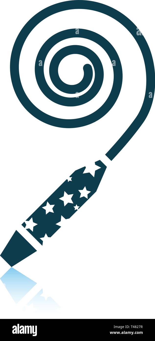 Party whistle icon. Shadow reflection design. Vector illustration Stock ...