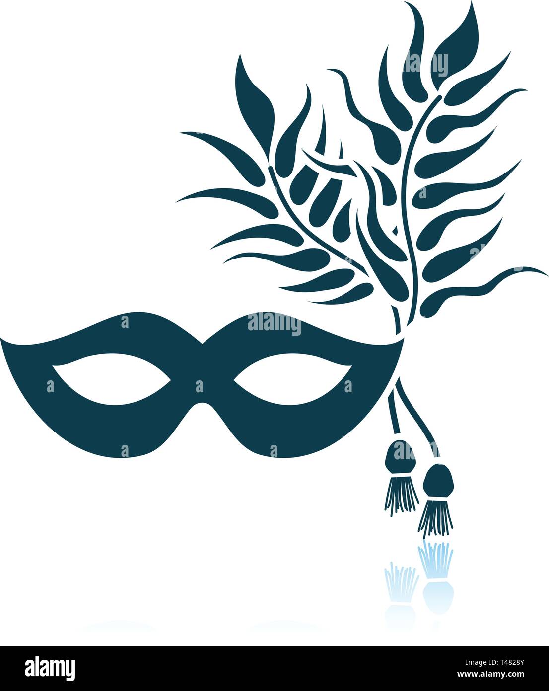 Party carnival mask icon. Shadow reflection design. Vector illustration ...