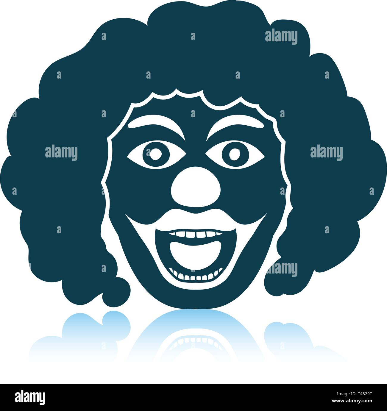 Party clown face icon. Shadow reflection design. Vector illustration ...