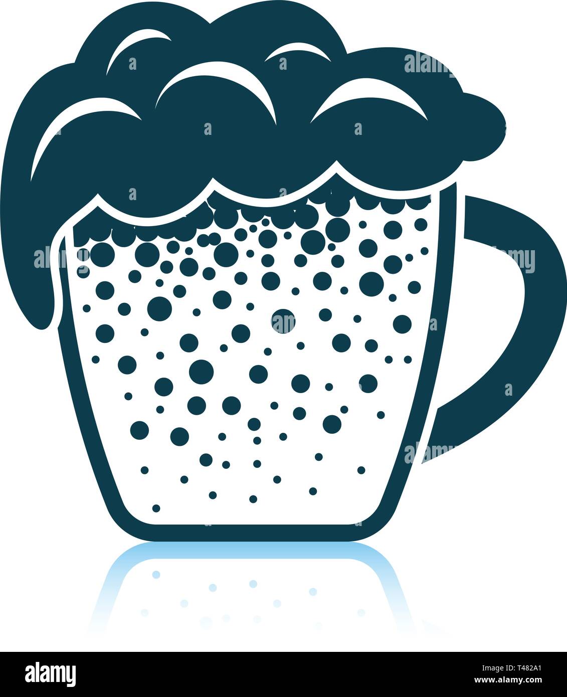 Mug of beer icon. Shadow reflection design. Vector illustration Stock ...