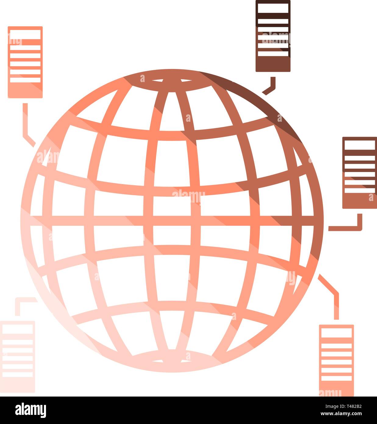 Big Data Icon. Flat Color Ladder Design. Vector Illustration Stock ...