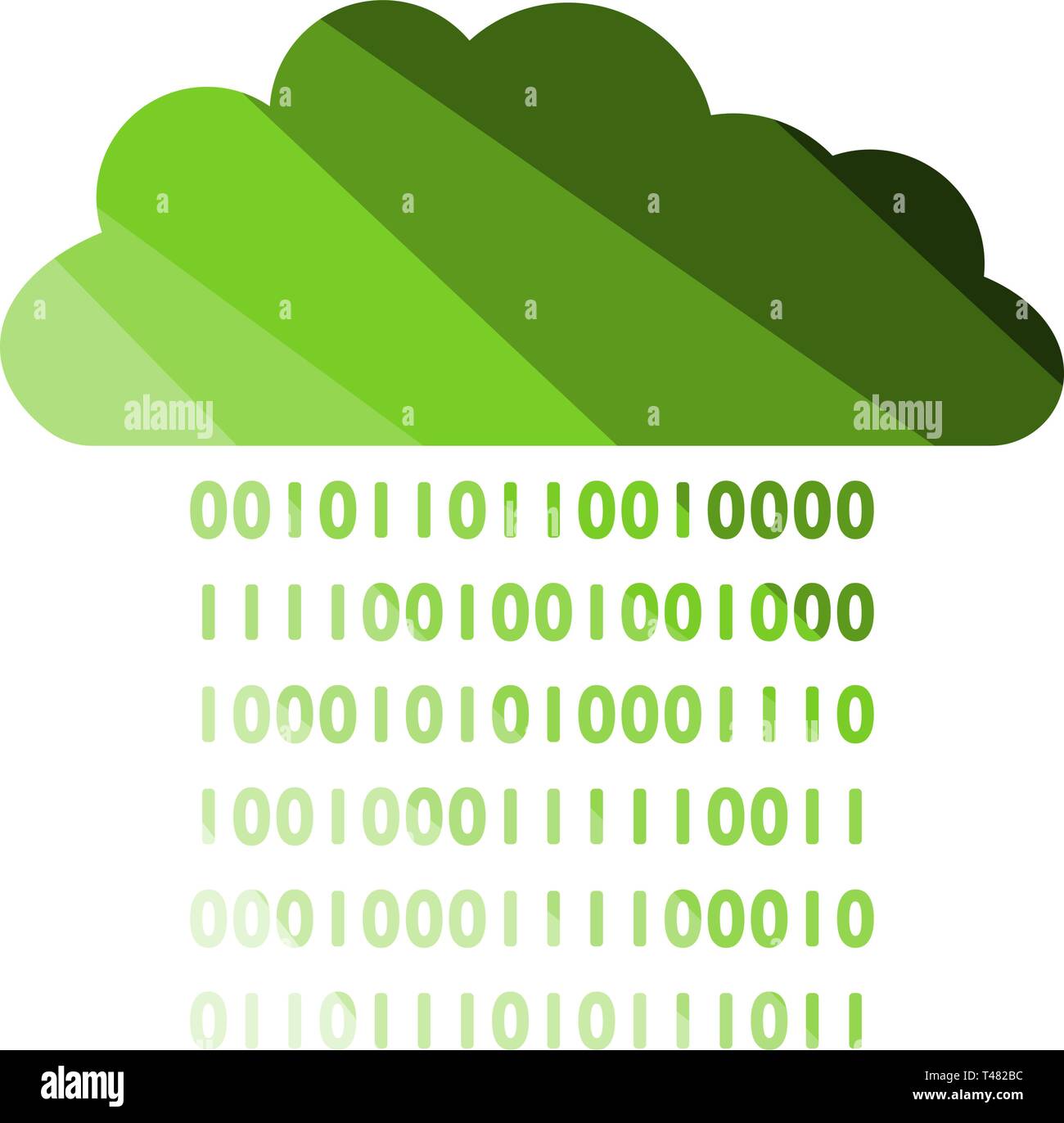 Cloud Data Stream Icon. Flat Color Ladder Design. Vector Illustration ...