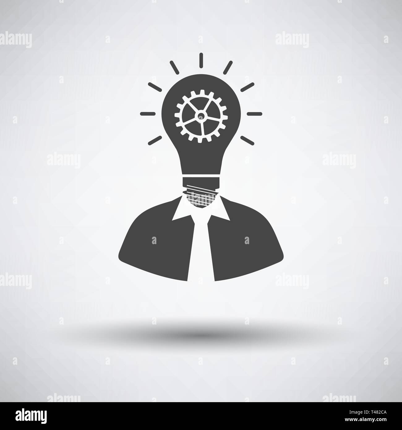 Innovation Icon on gray background, round shadow. Vector illustration ...