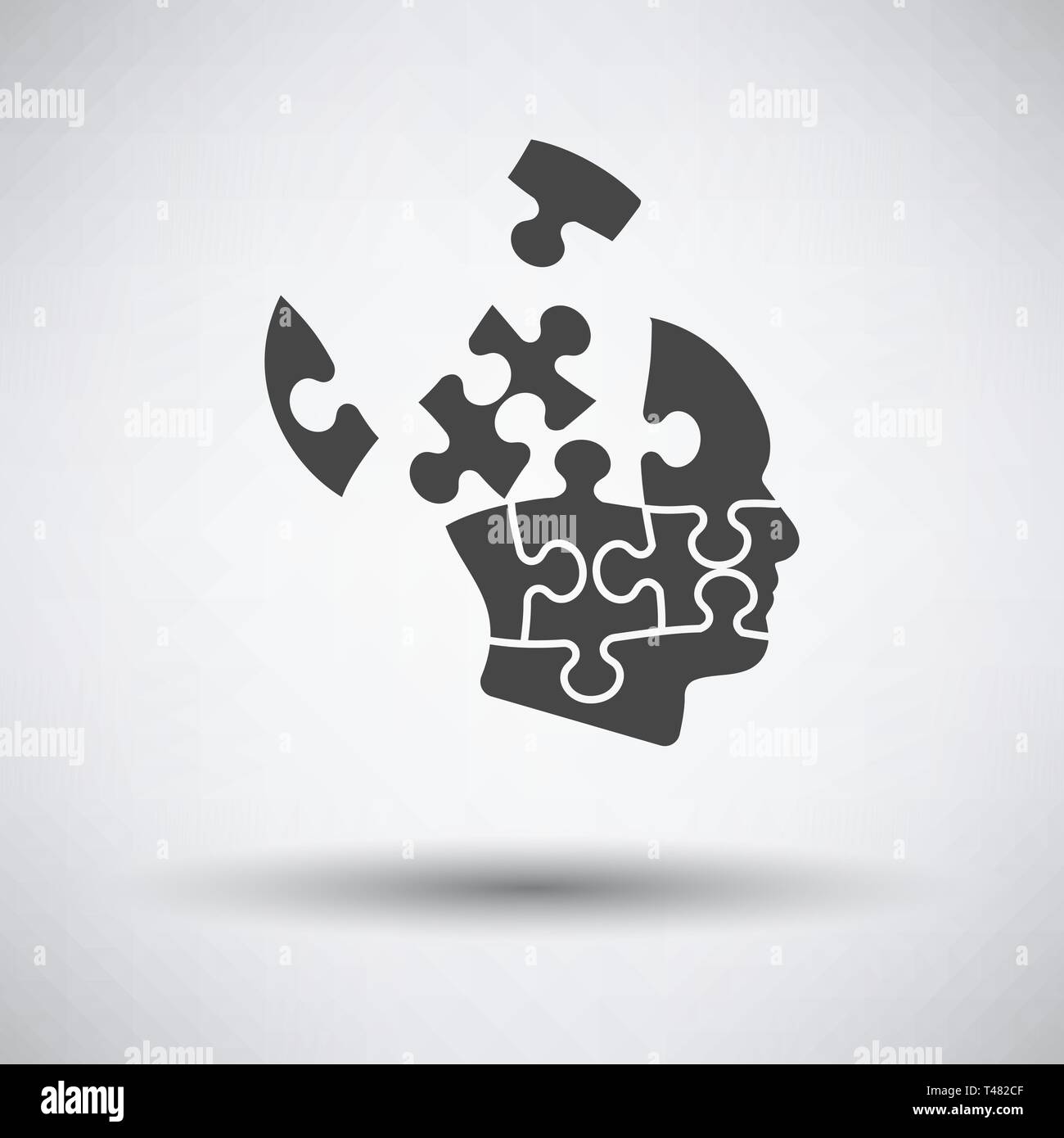 Solution Icon on gray background, round shadow. Vector illustration ...