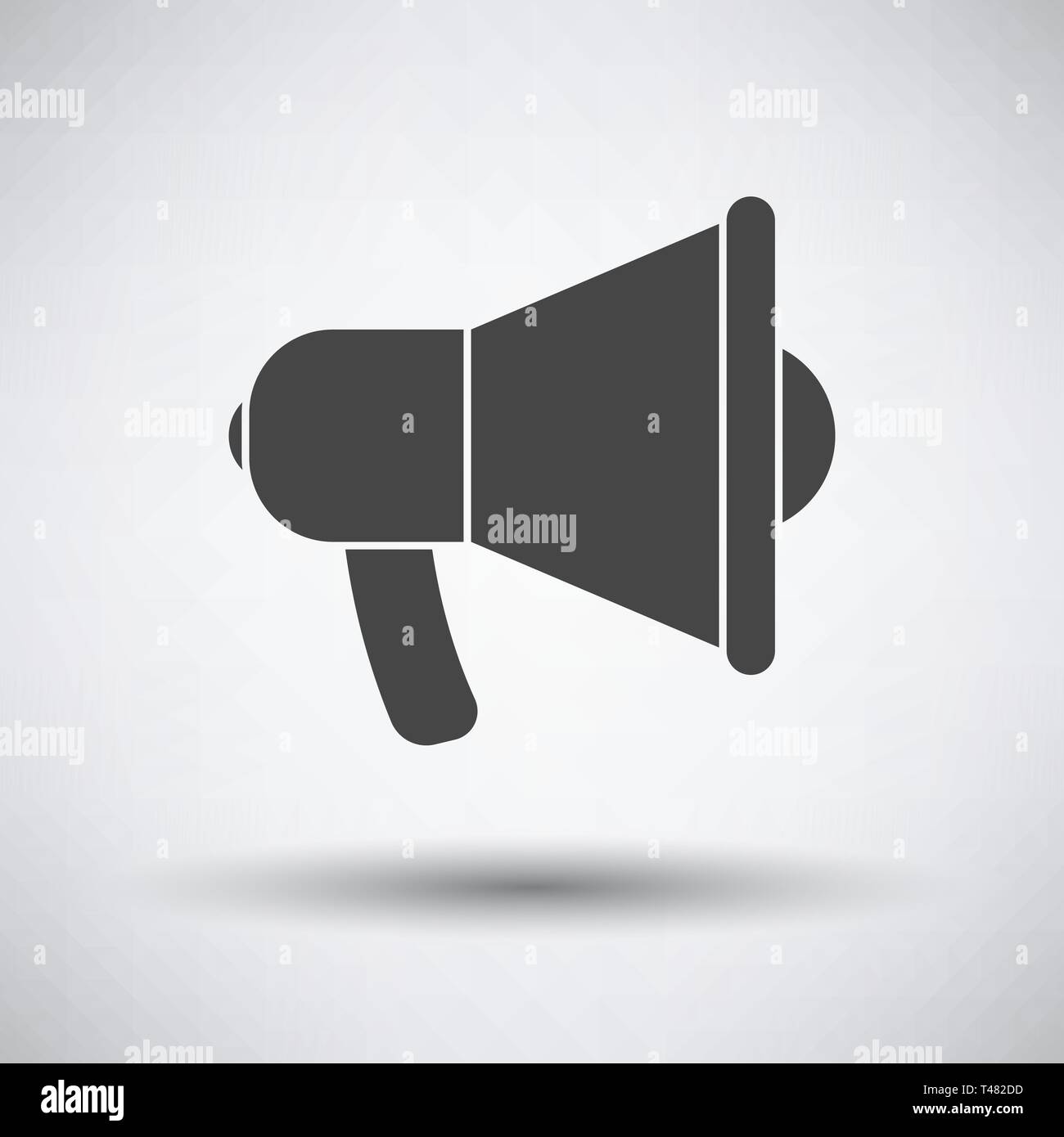 Promotion Megaphone Icon on gray background, round shadow. Vector ...