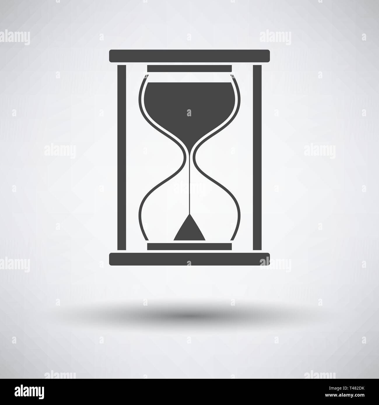 Hourglass Icon on gray background, round shadow. Vector illustration ...