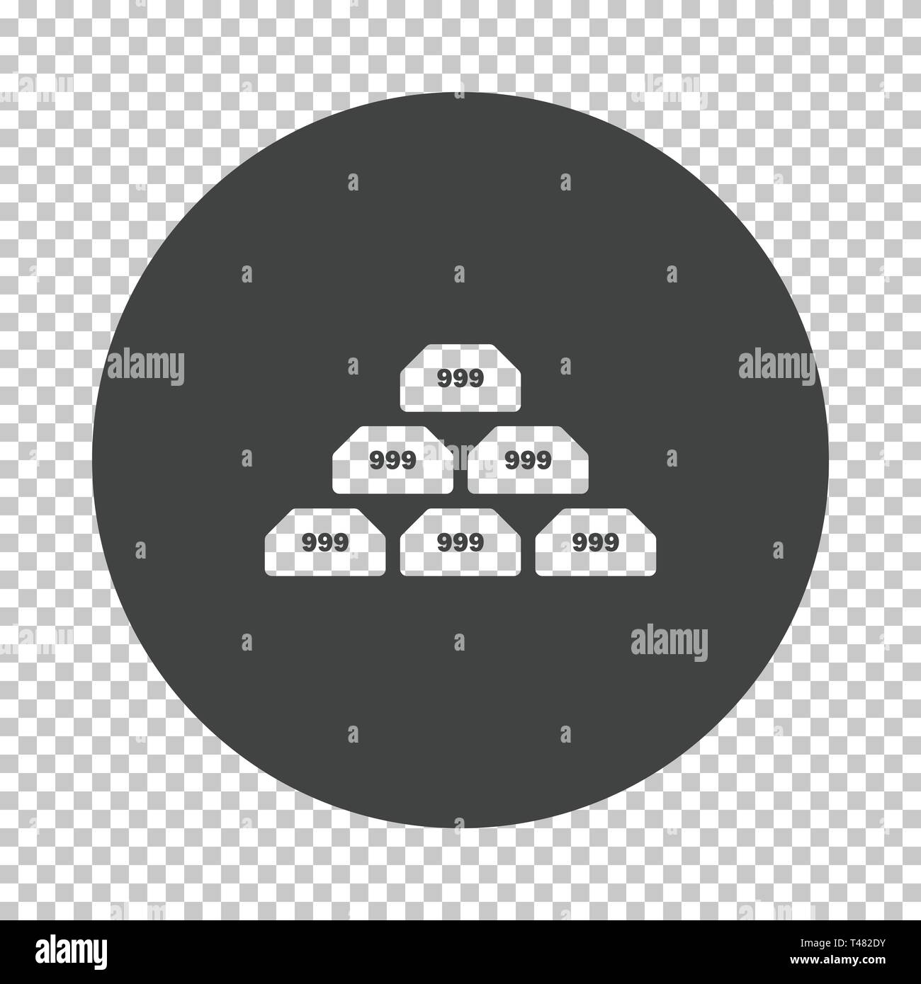 Gold bullion icon. Subtract stencil design on tranparency grid. Vector ...