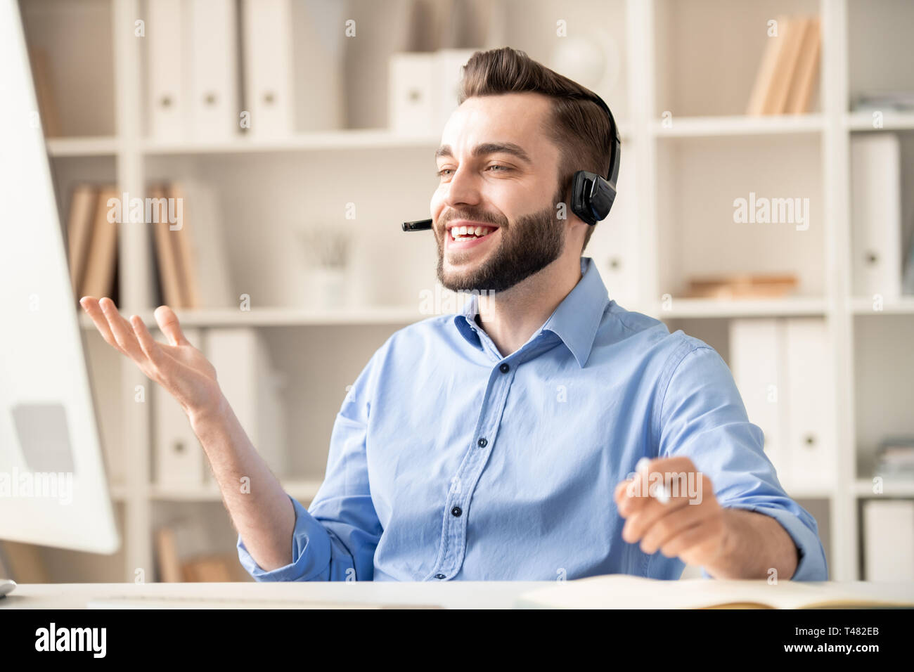 Handsome young man video calling hi-res stock photography and images ...