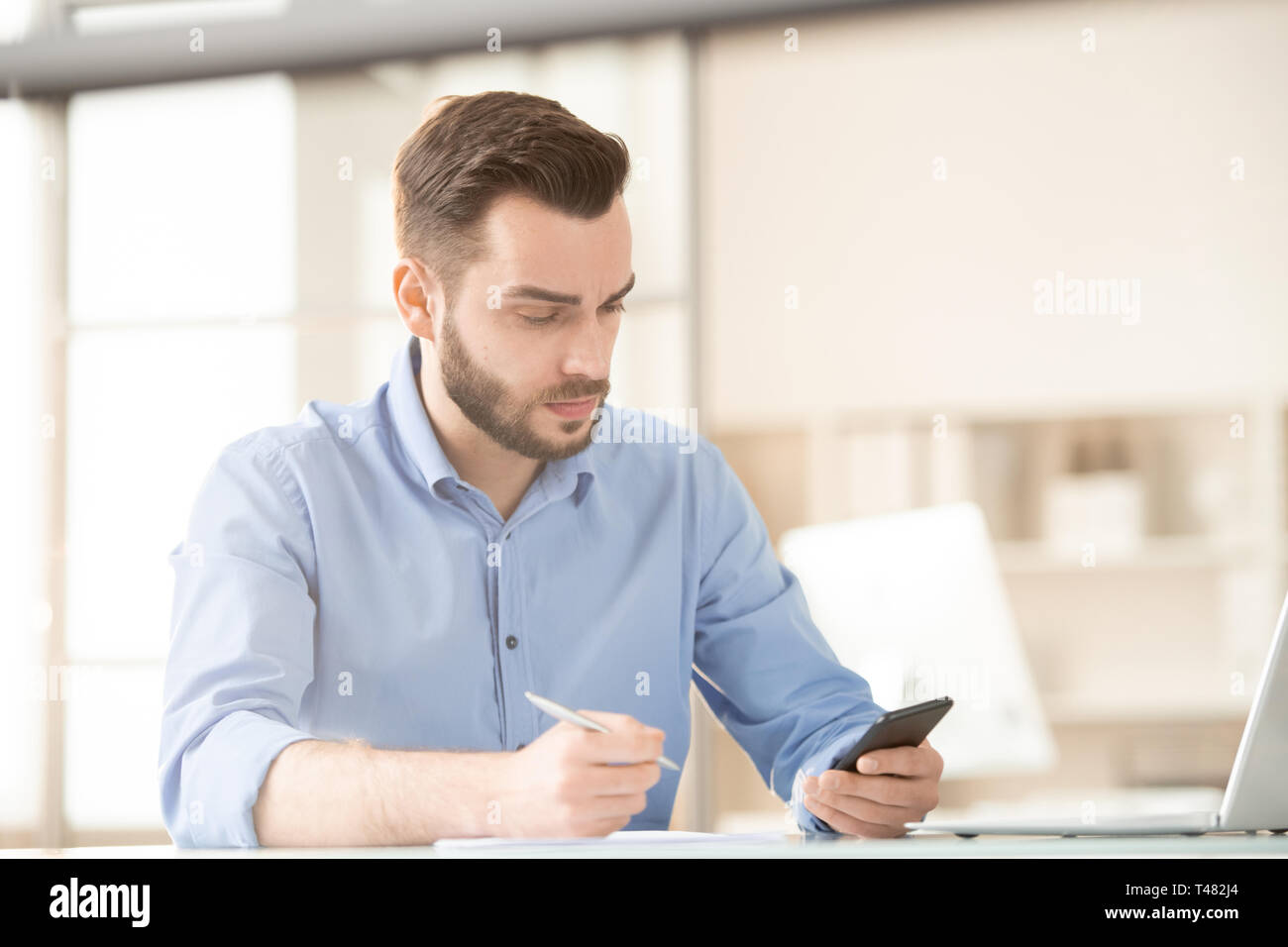 Using mobile gadget Stock Photo - Alamy
