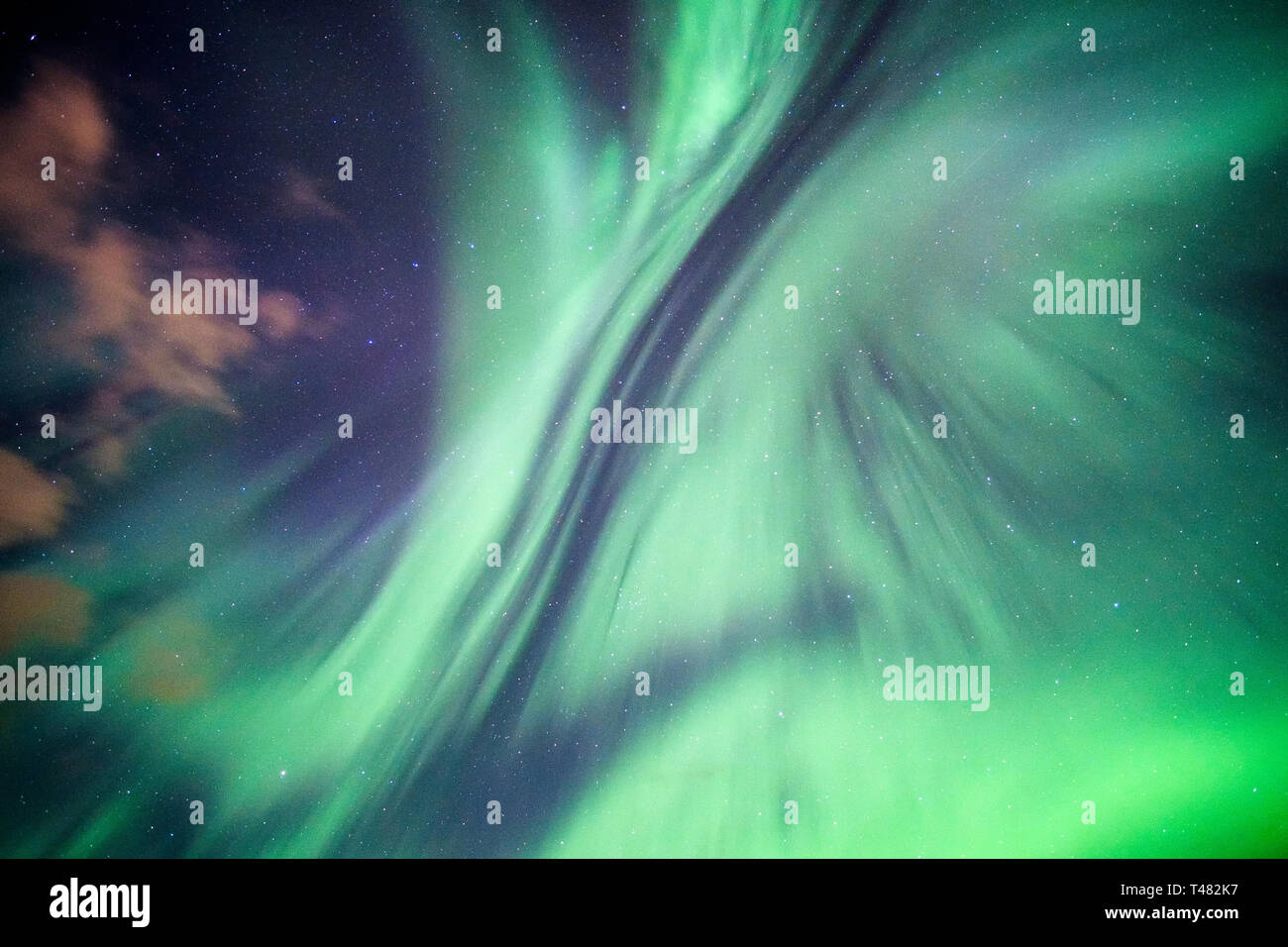 Colorful Northern lights, Aurora borealis explosion on night sky Stock ...