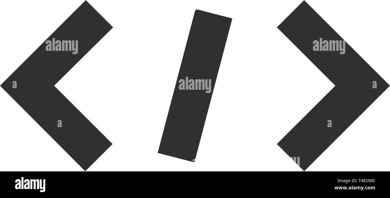 Code Icon in trendy flat style isolated on grey background. Code symbol for your web site design ...