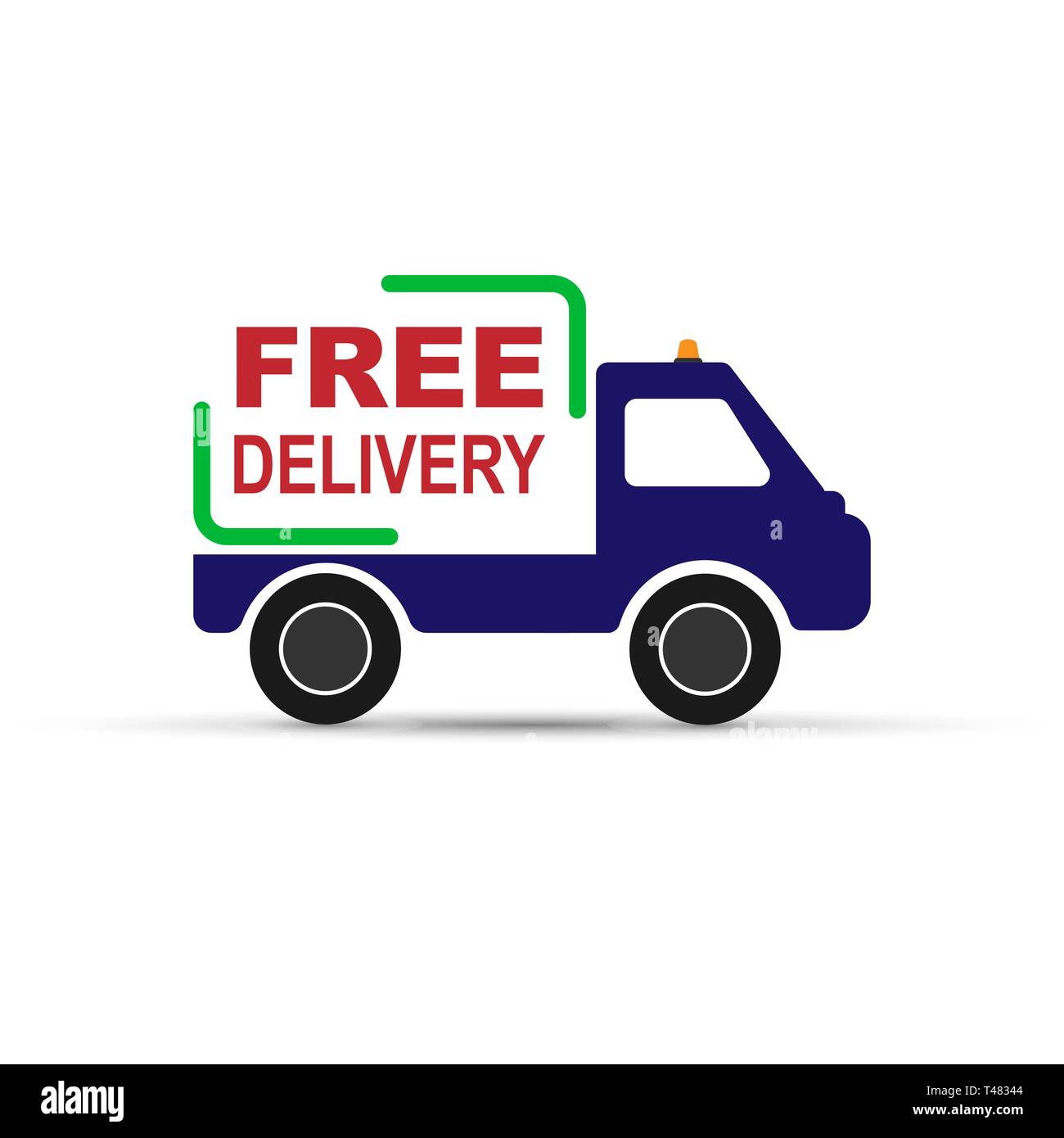 Truck with the inscription free delivery, flat design Stock Vector ...