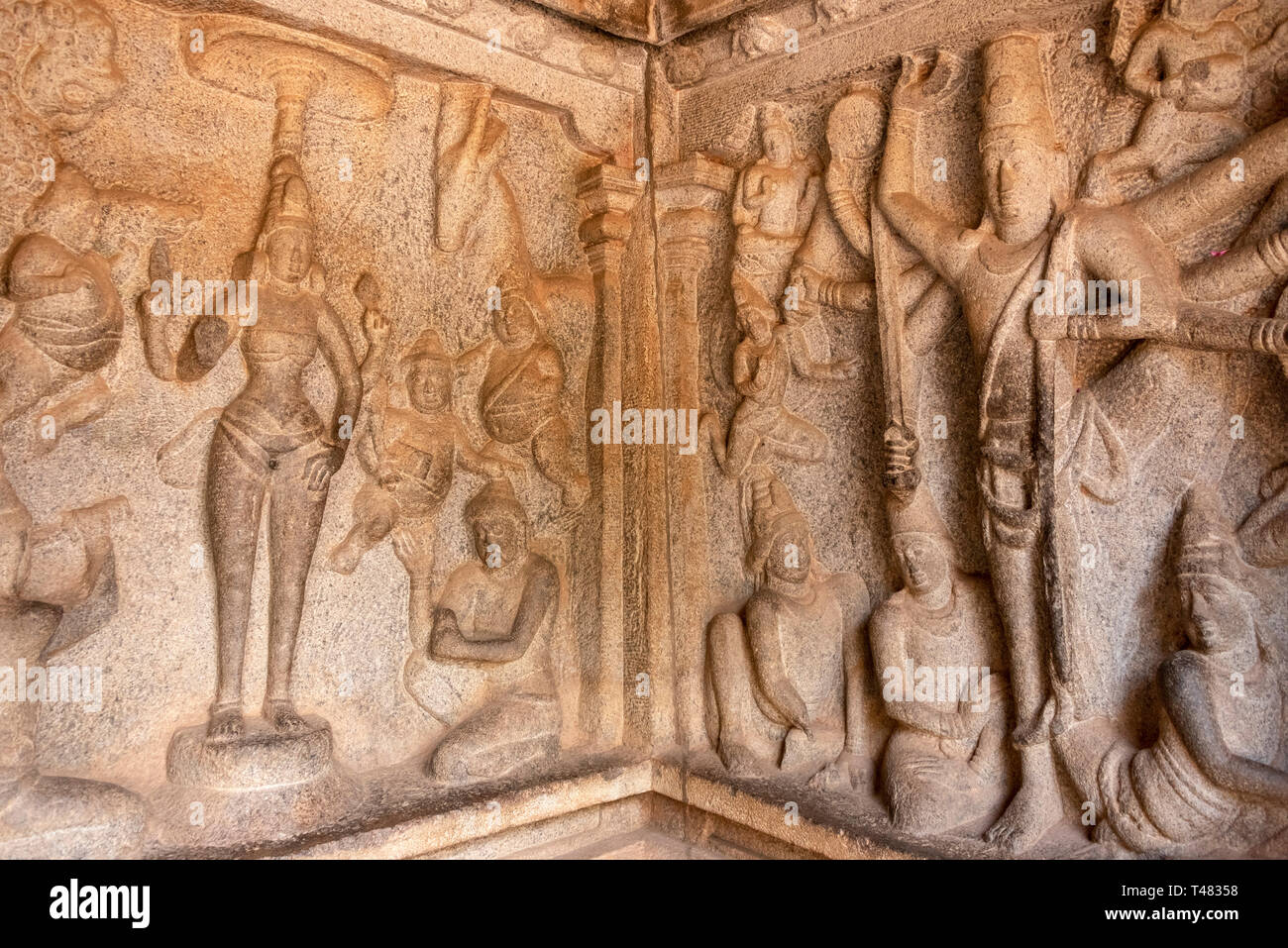 Horizontal view of the Varaha Cave Temple at Mahabalipuram, India Stock ...