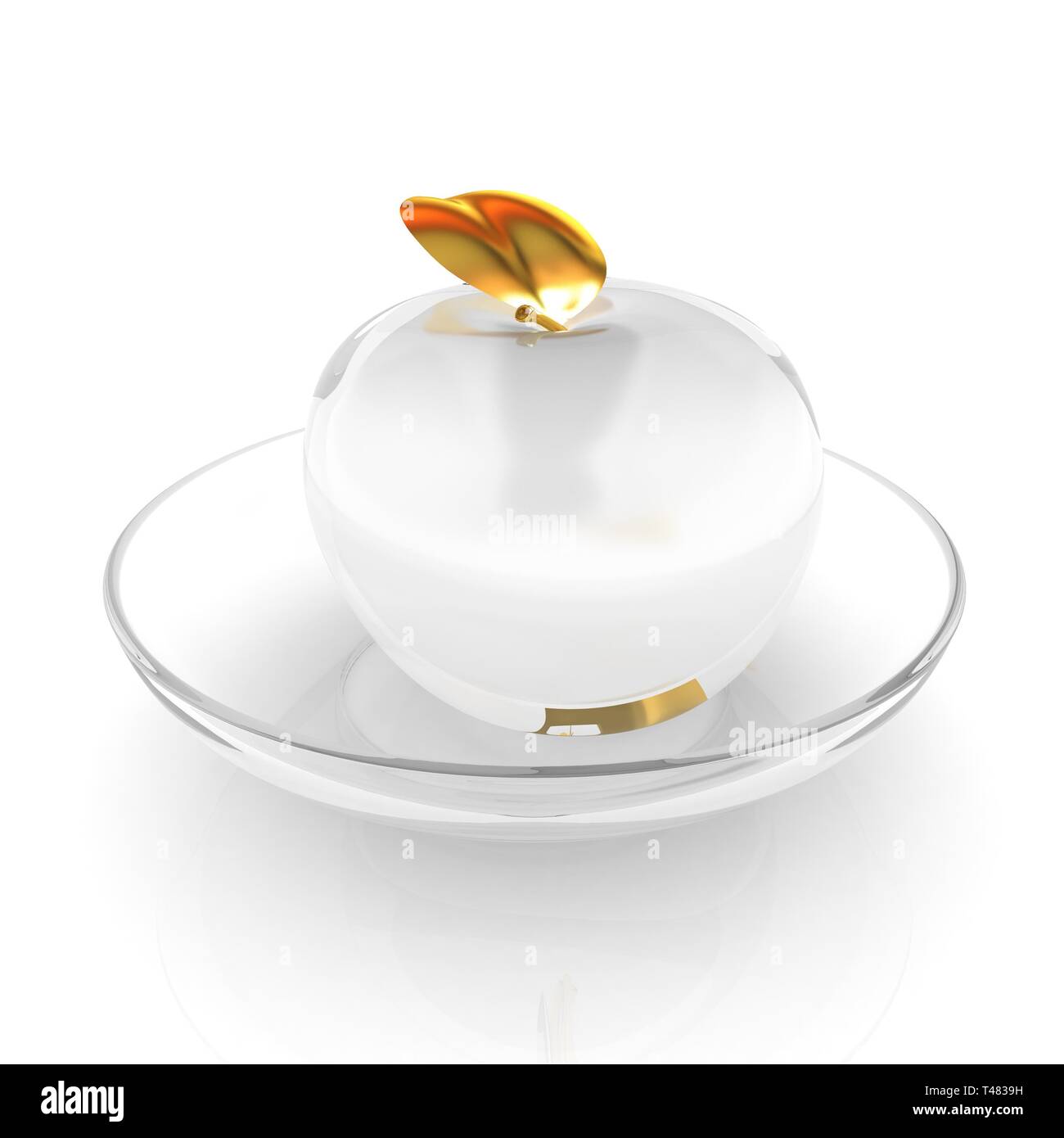 Glass apple on a plate Stock Photo - Alamy