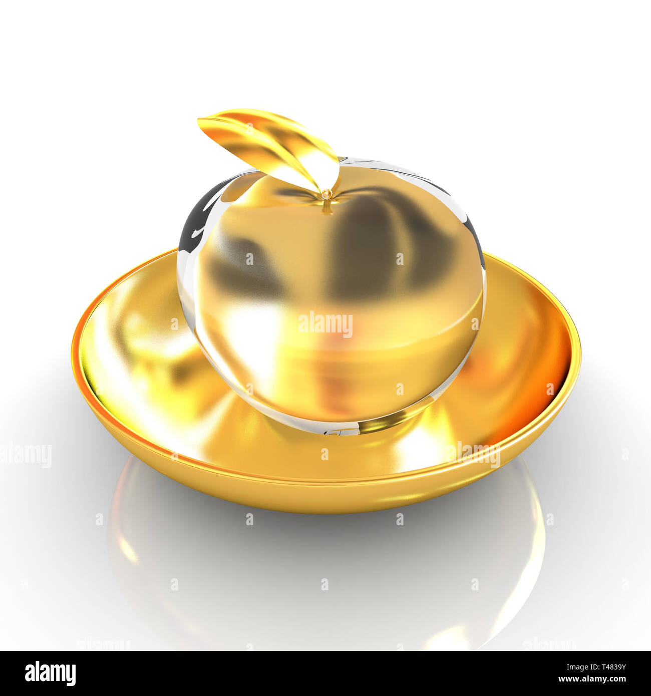 Glass apple on a plate Stock Photo - Alamy