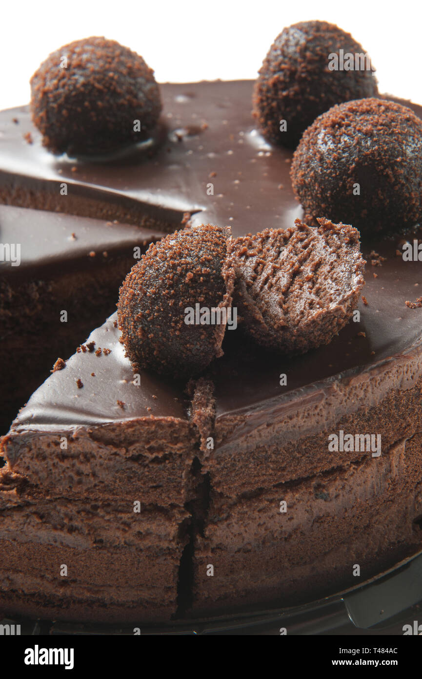 chocolate cake souffle isolated on white background Stock Photo - Alamy