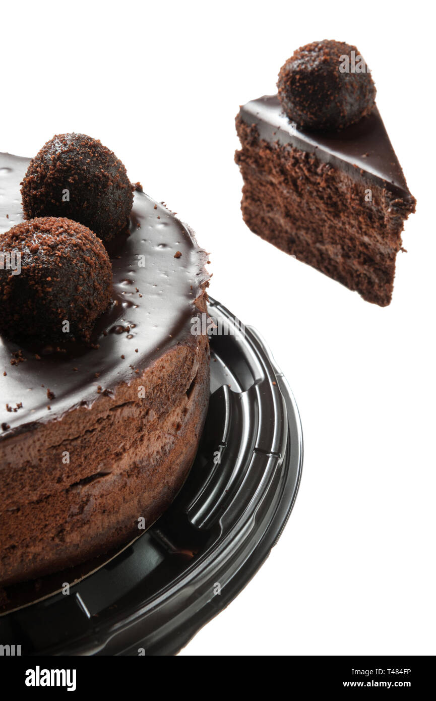chocolate cake souffle isolated on white background Stock Photo - Alamy