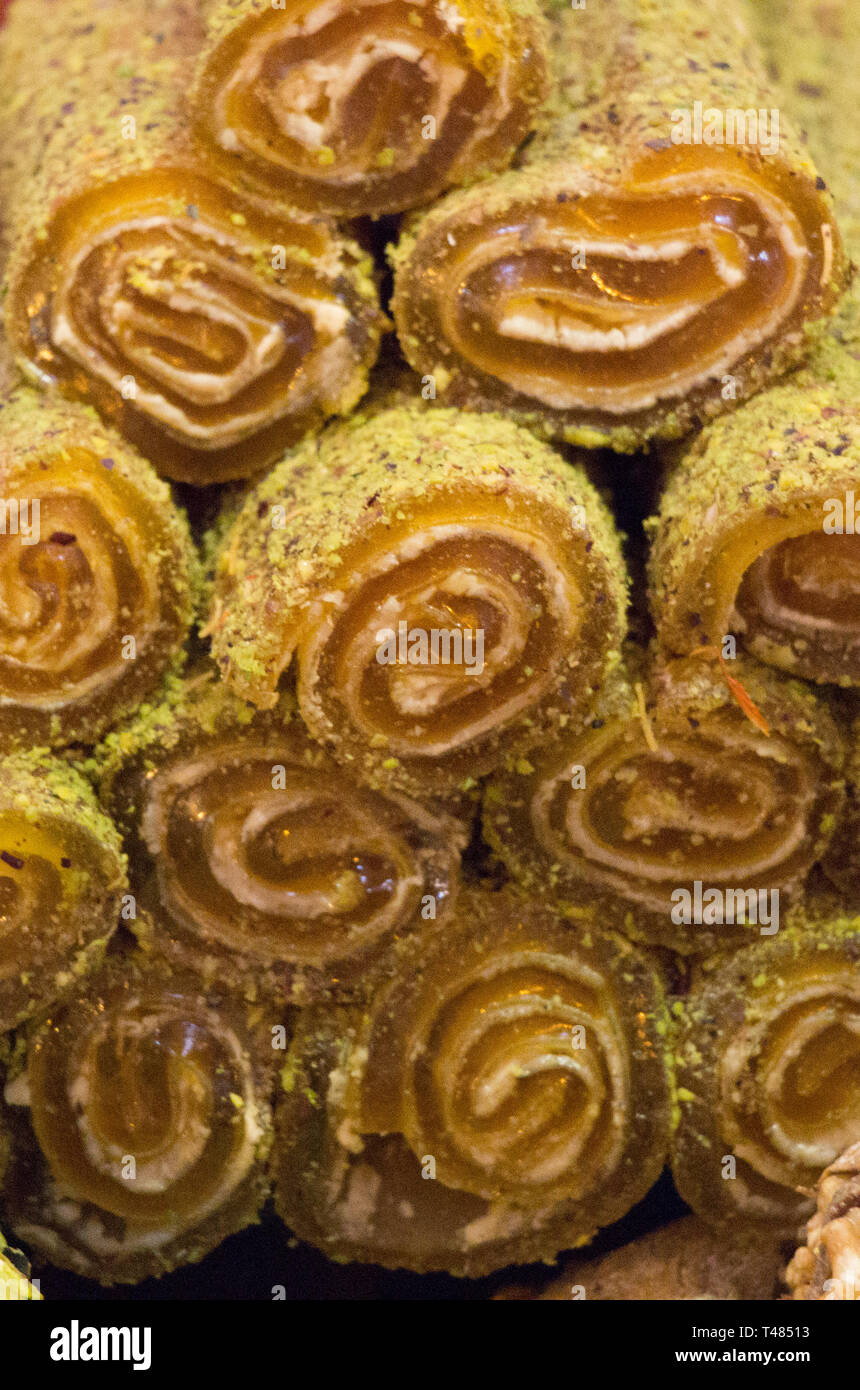 Load of traditional turkish delight rahat lokum Stock Photo - Alamy