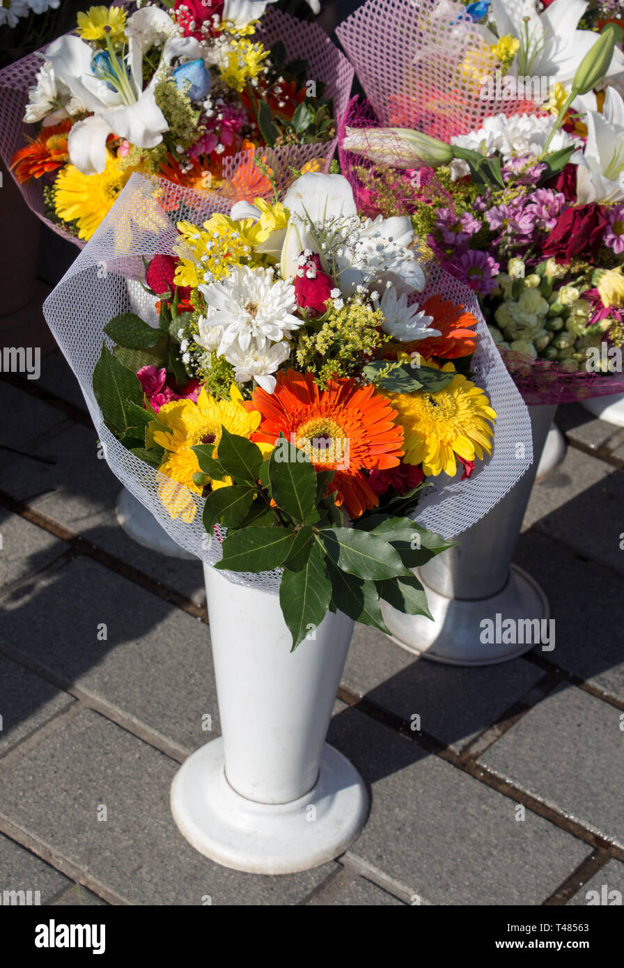 Beautiful colorful natural spring flowers in a vase Stock Photo - Alamy