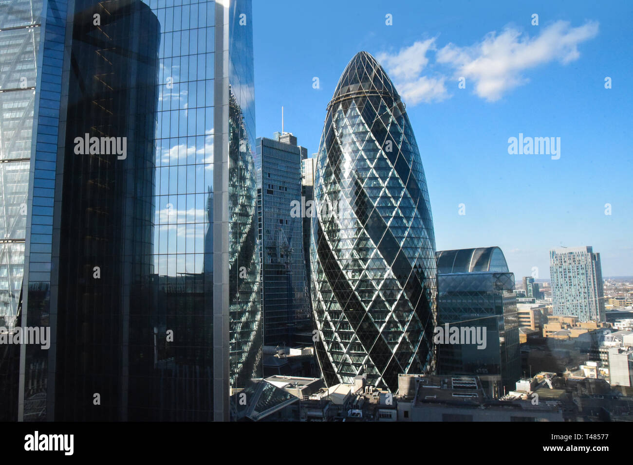 Aerial view of london gherkin hi-res stock photography and images - Alamy