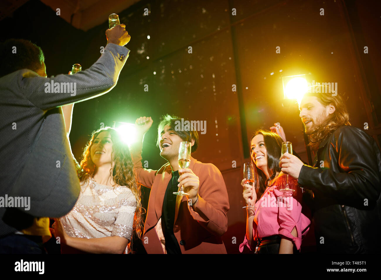 Hilarious party in nightclub Stock Photo - Alamy