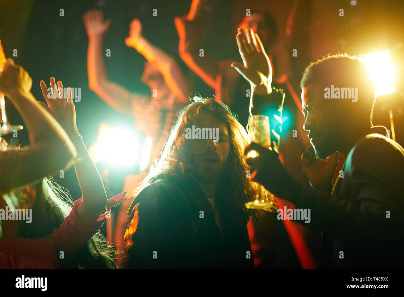 Handsome guy dancing at party Stock Photo - Alamy
