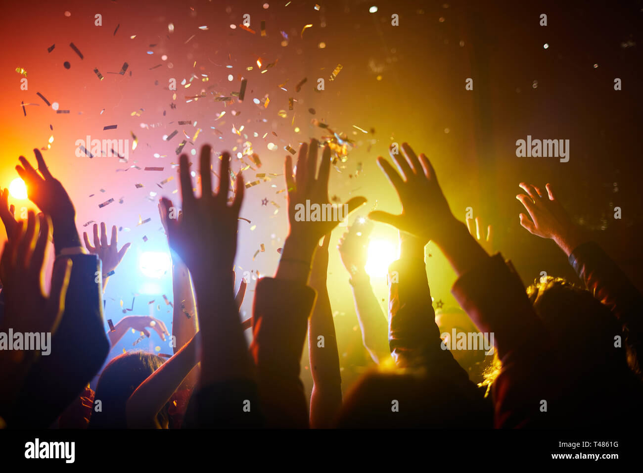 Party Crowd Hands Up