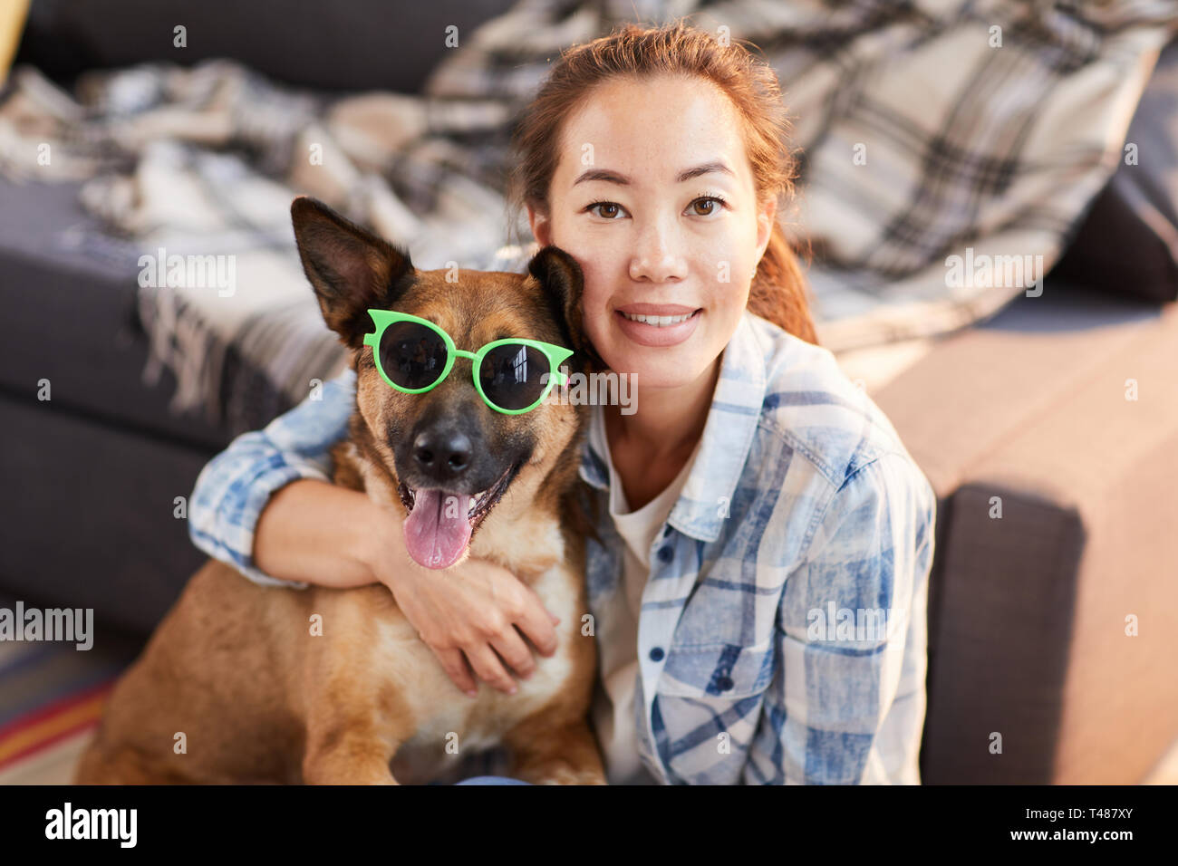 Asian woman enjoying posing hi-res stock photography and images - Alamy