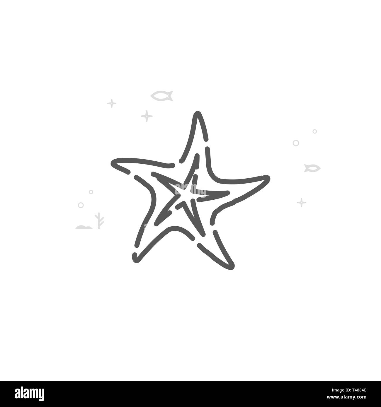 Starfish Line Icon. Marine Life, Sea Creatures Symbol, Pictogram, Sign ...