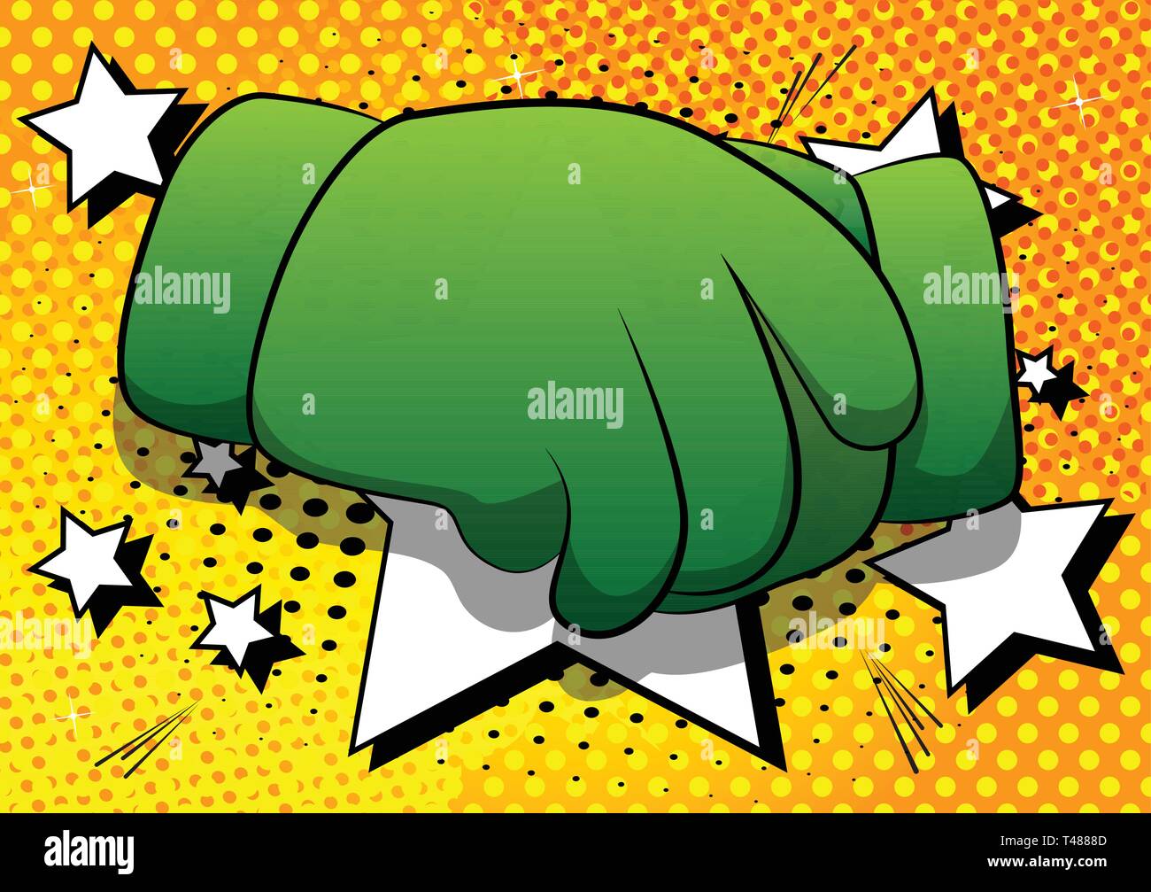 Vector cartoon hands making handshake. Illustrated hand sign on comic ...