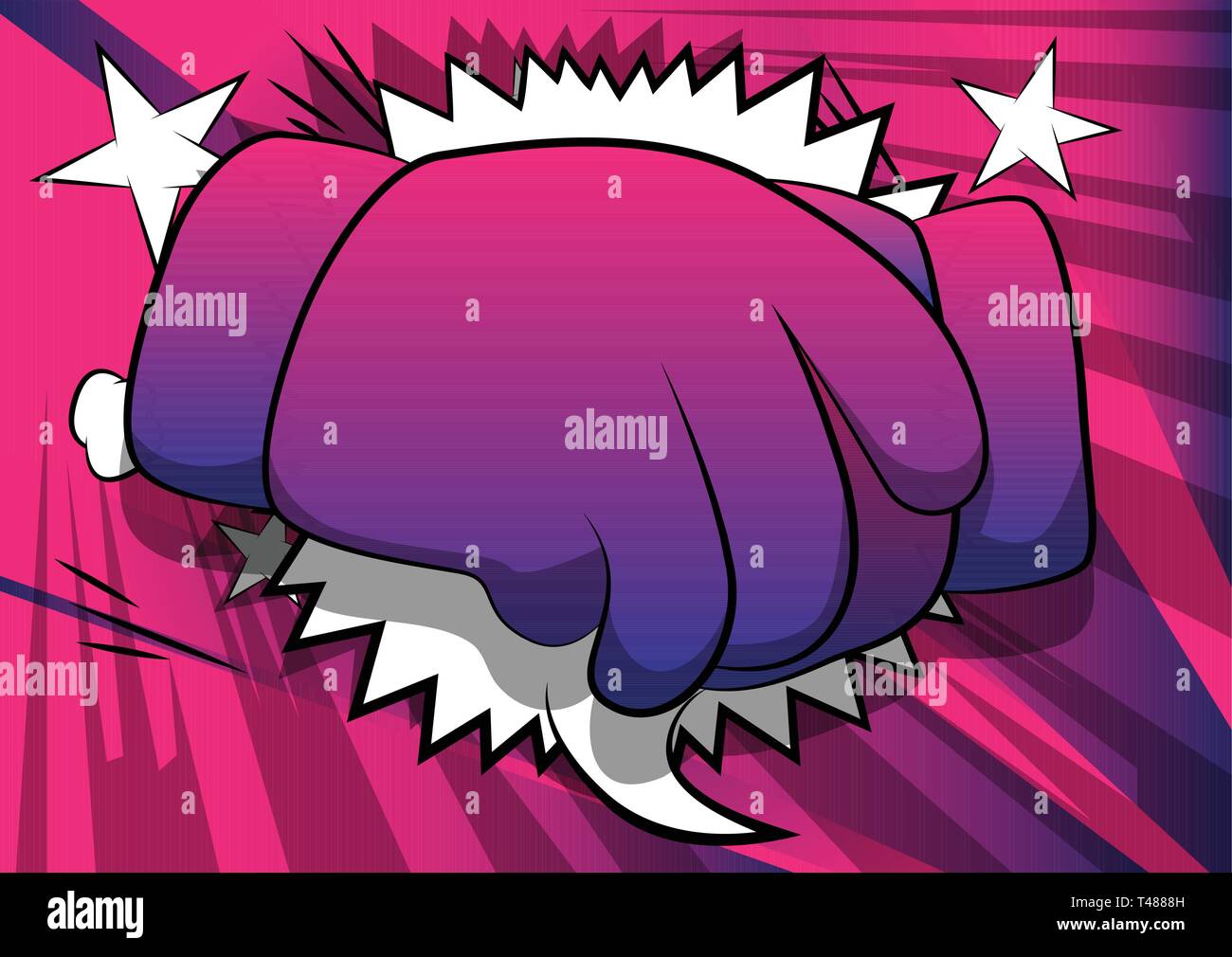 Vector cartoon hands making handshake. Illustrated hand sign on comic ...