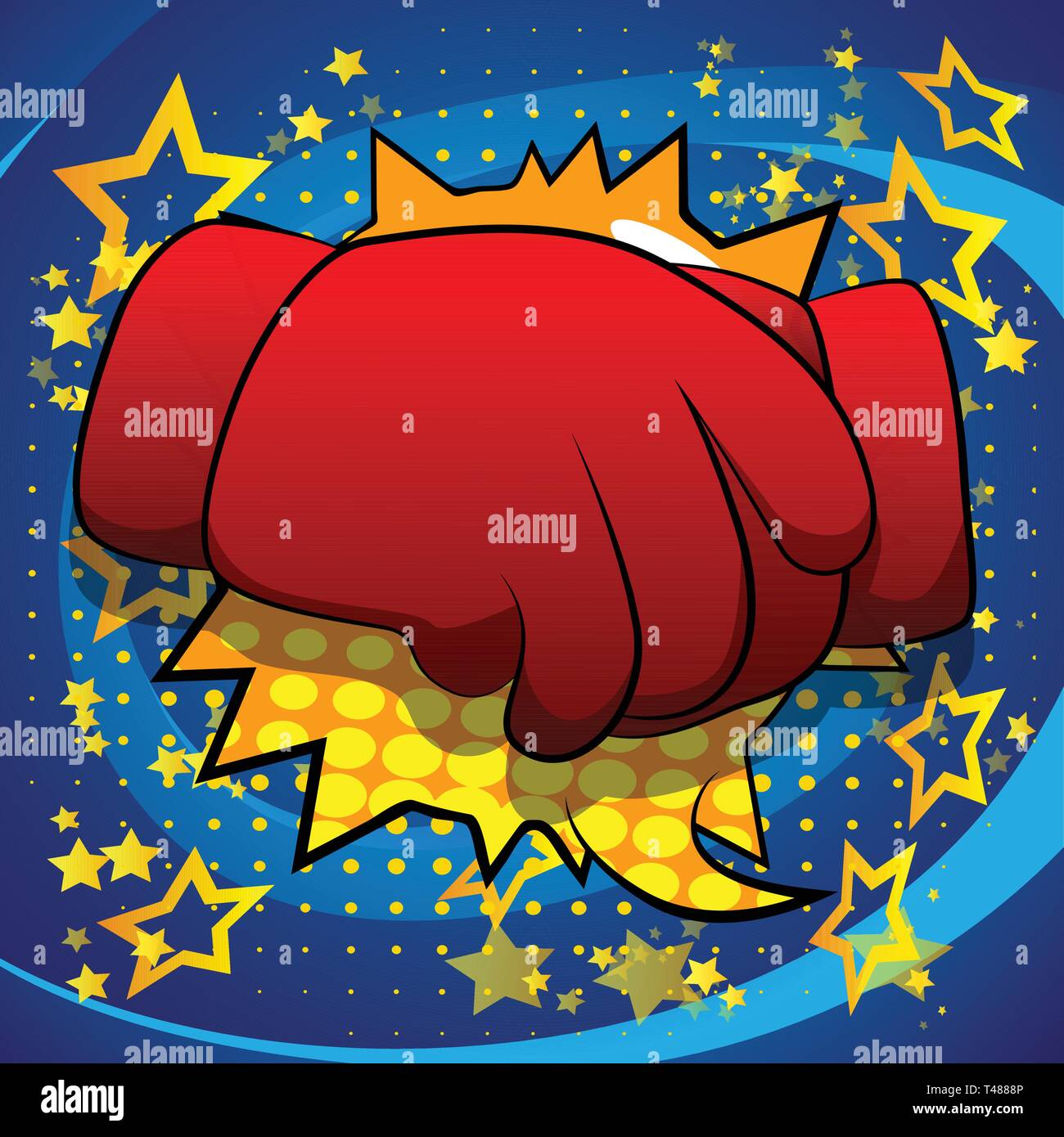 Vector cartoon hands making handshake. Illustrated hand sign on comic ...