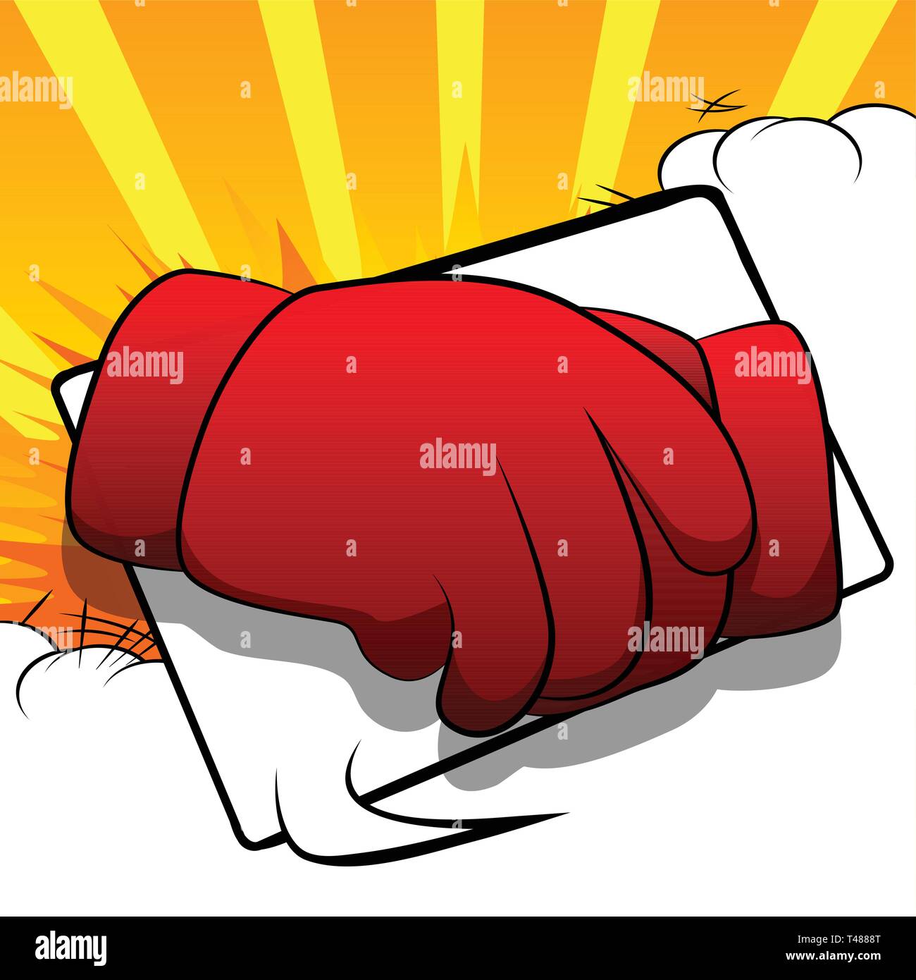 Vector cartoon hands making handshake. Illustrated hand sign on comic ...