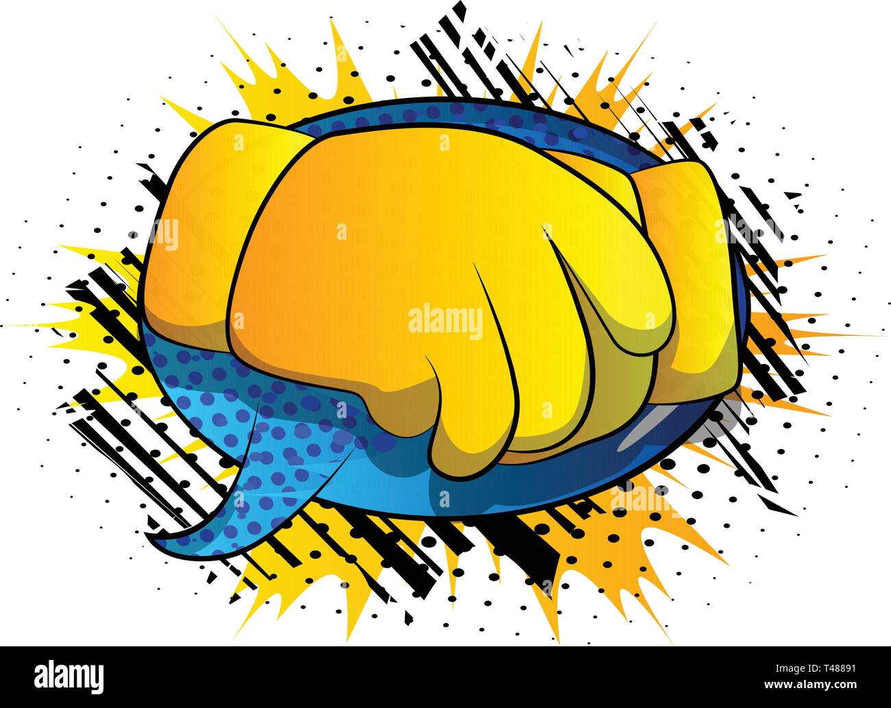 Vector cartoon hands making handshake. Illustrated hand sign on comic ...