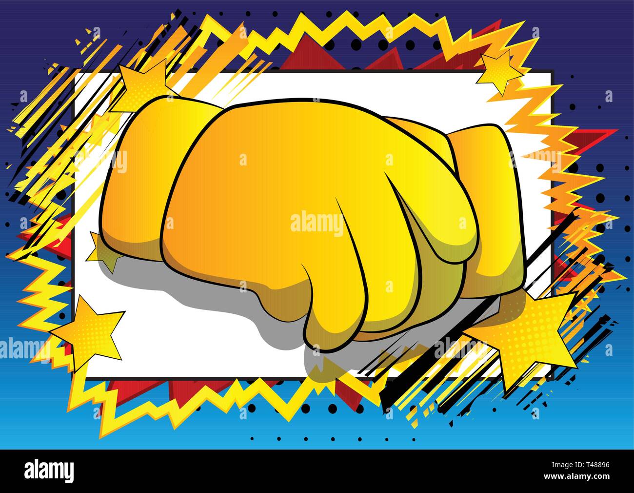 Vector cartoon hands making handshake. Illustrated hand sign on comic ...