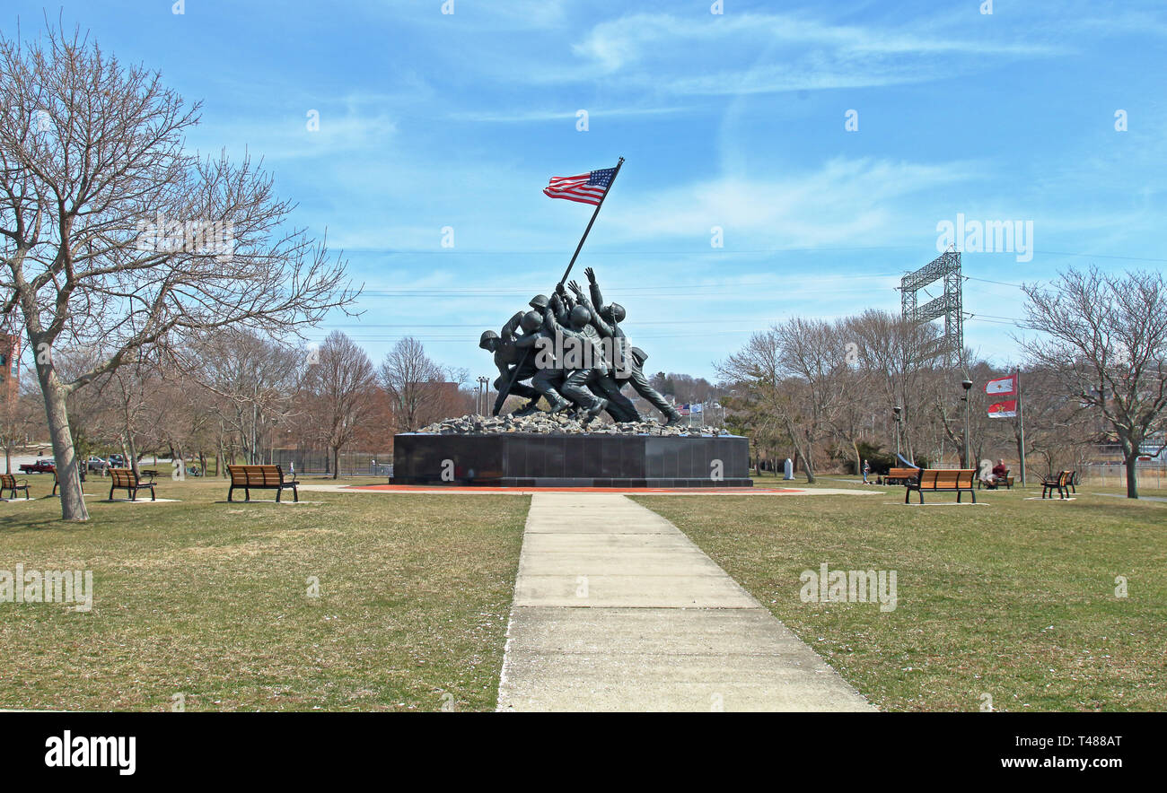 Fall River, Massachusetts - April 7, 2019: A replica of the Marine ...